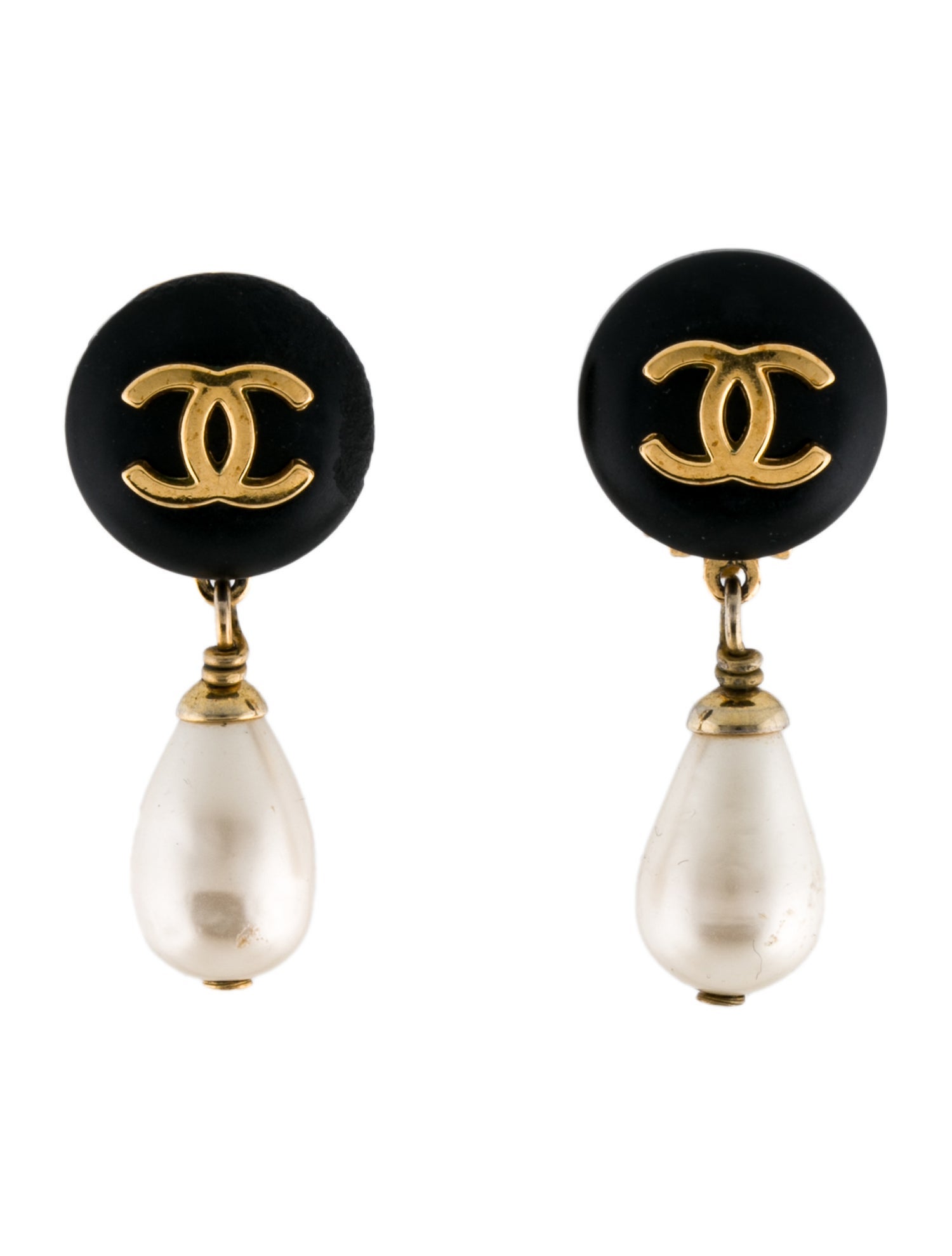 Celine Céline Baroque Pearl Drop Earrings - Gold-Tone Metal Drop ...