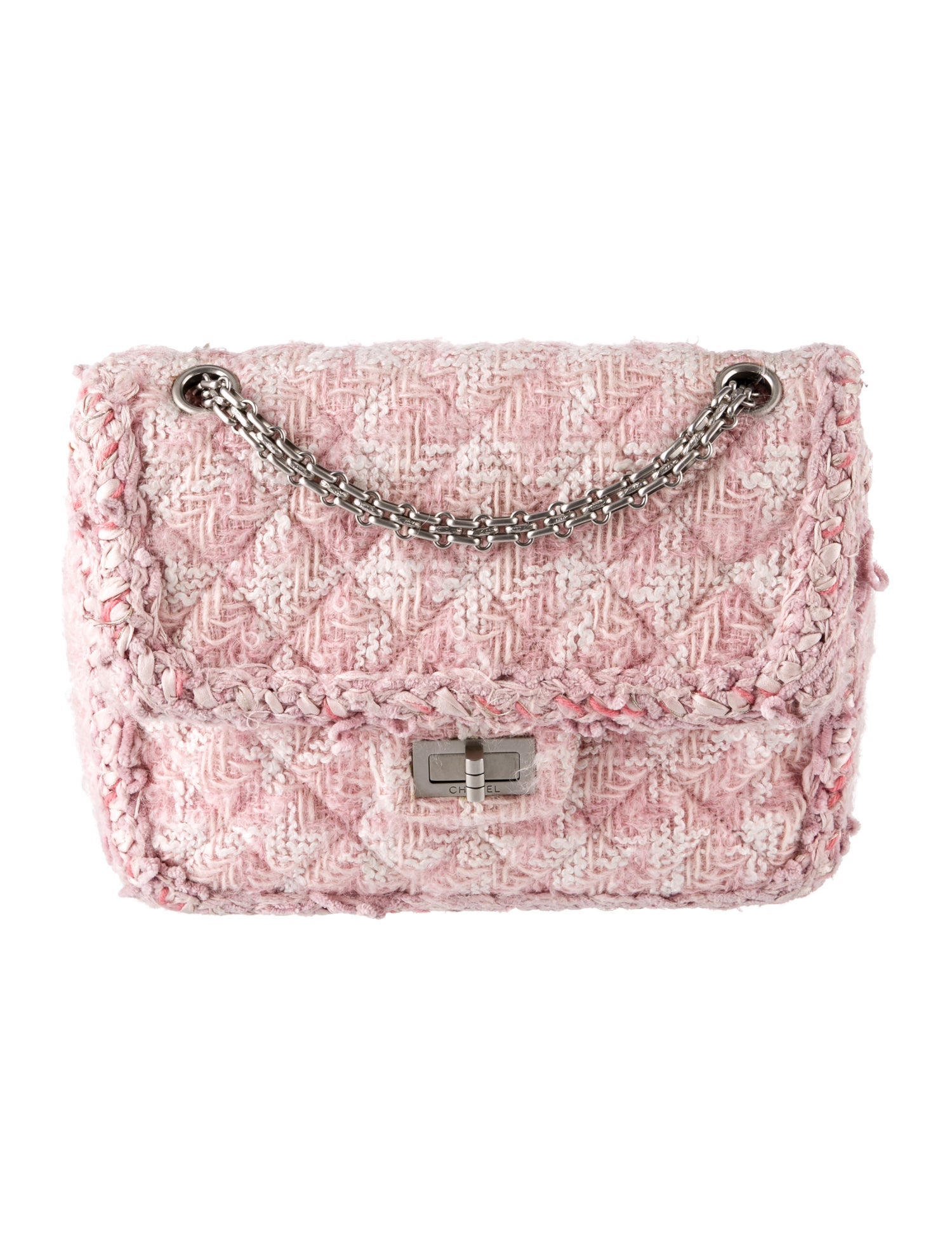 Chanel Tweed Reissue Flap Bag - Pink Shoulder Bags, Handbags ...