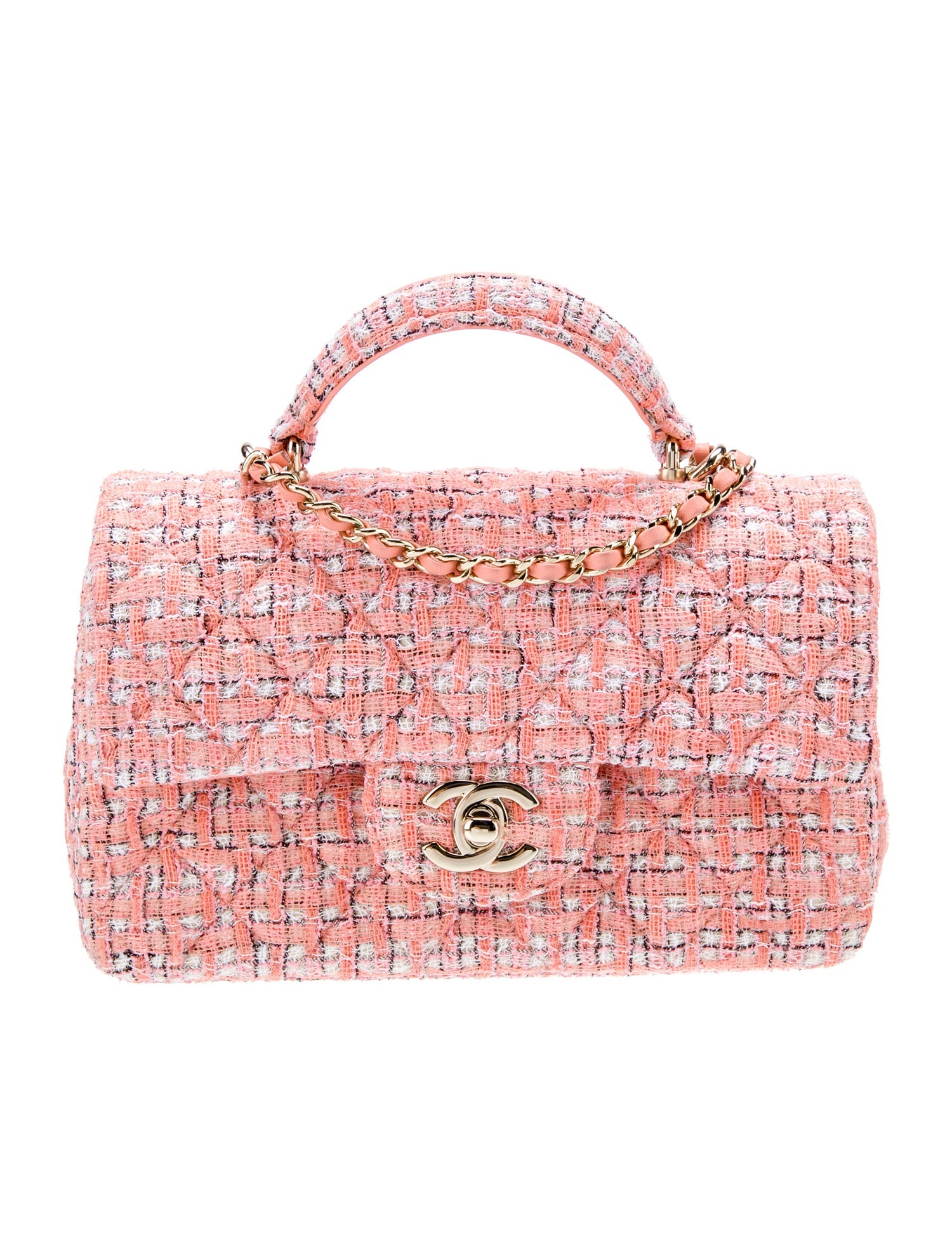 Chanel 2024 Rectangular Mini Top Handle Flap Bag - Orange Crossbody ...