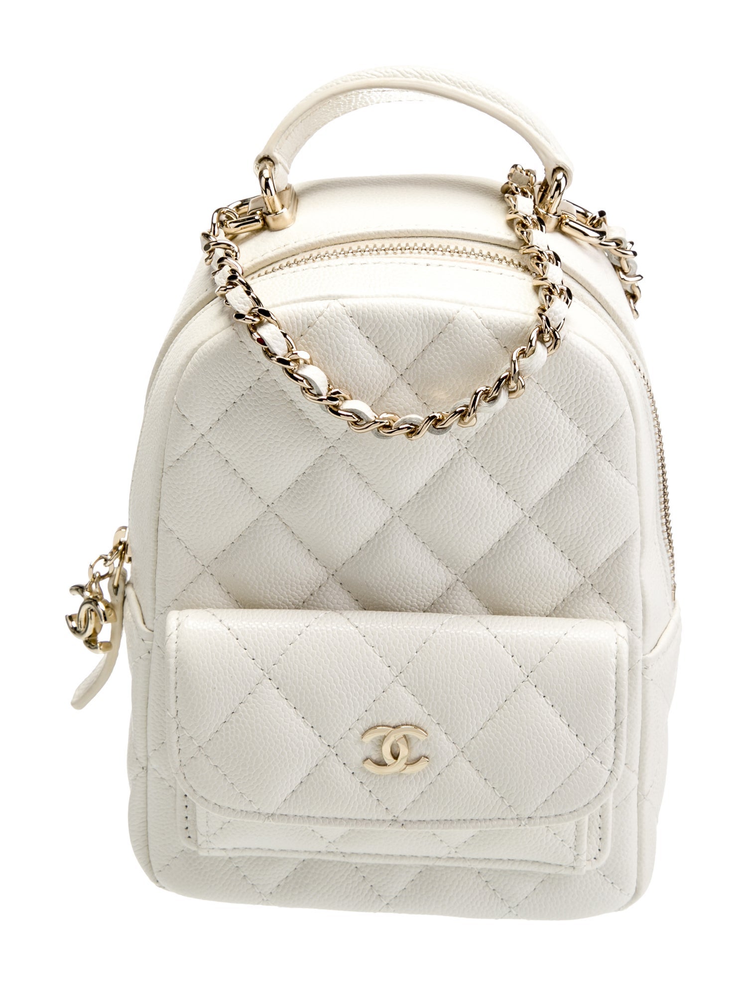 Chanel Classic Mini Caviar Backpack - White Backpacks, Handbags ...