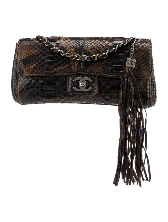 Chanel Python Tassel Flap Bag - Brown Shoulder Bags, Handbags ...