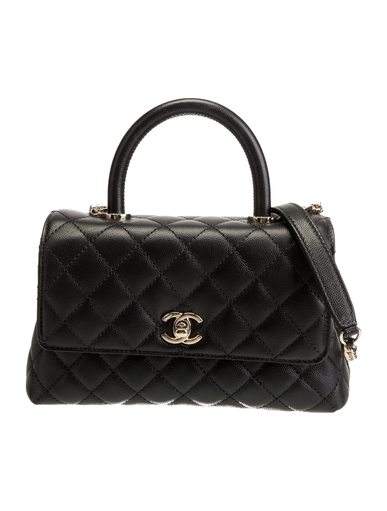 Chanel Mini Chevron So Black Coco Handle Bag - Black Handle Bags ...