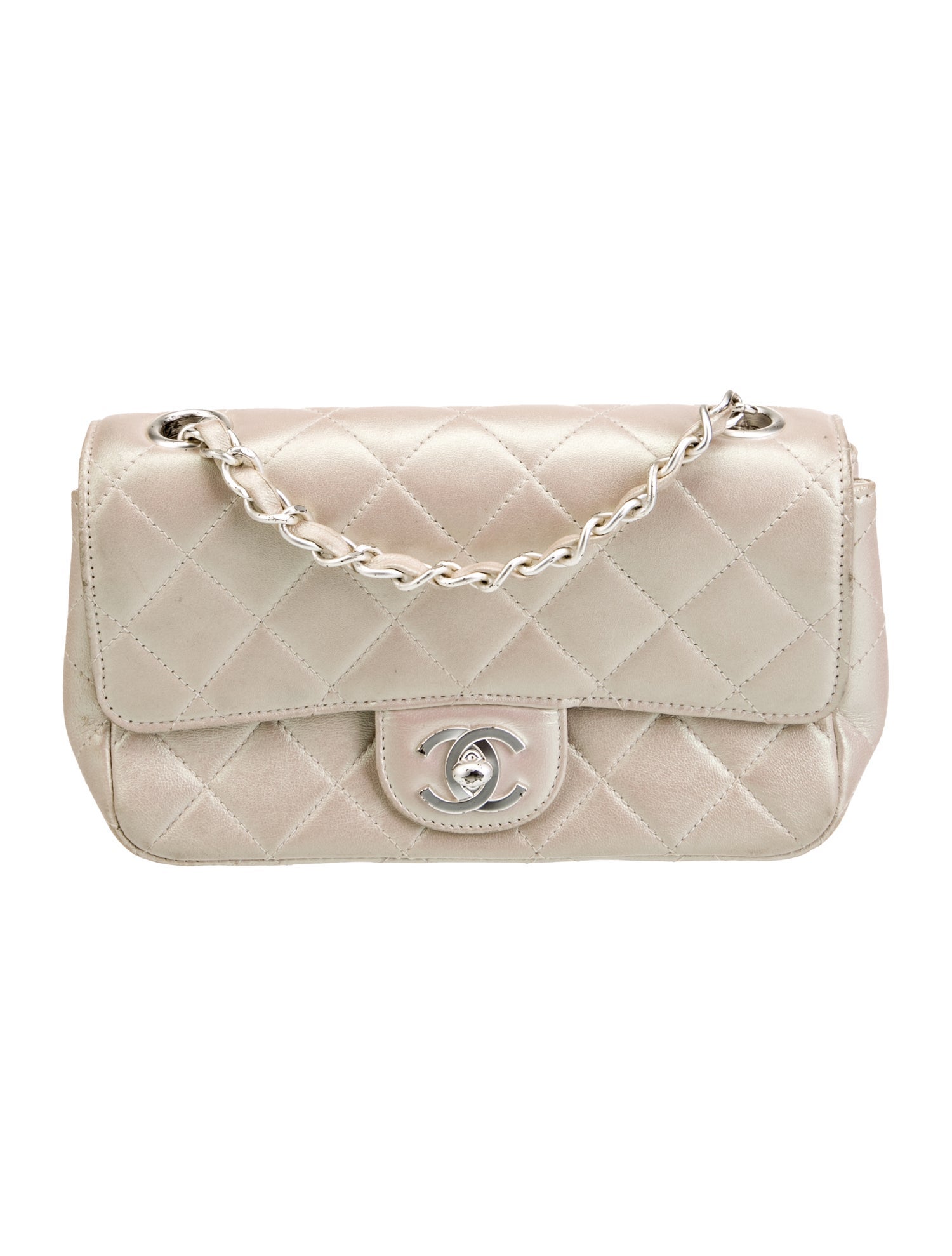 Chanel Classic Rectangular Mini Single Flap Bag - Metallic Shoulder ...