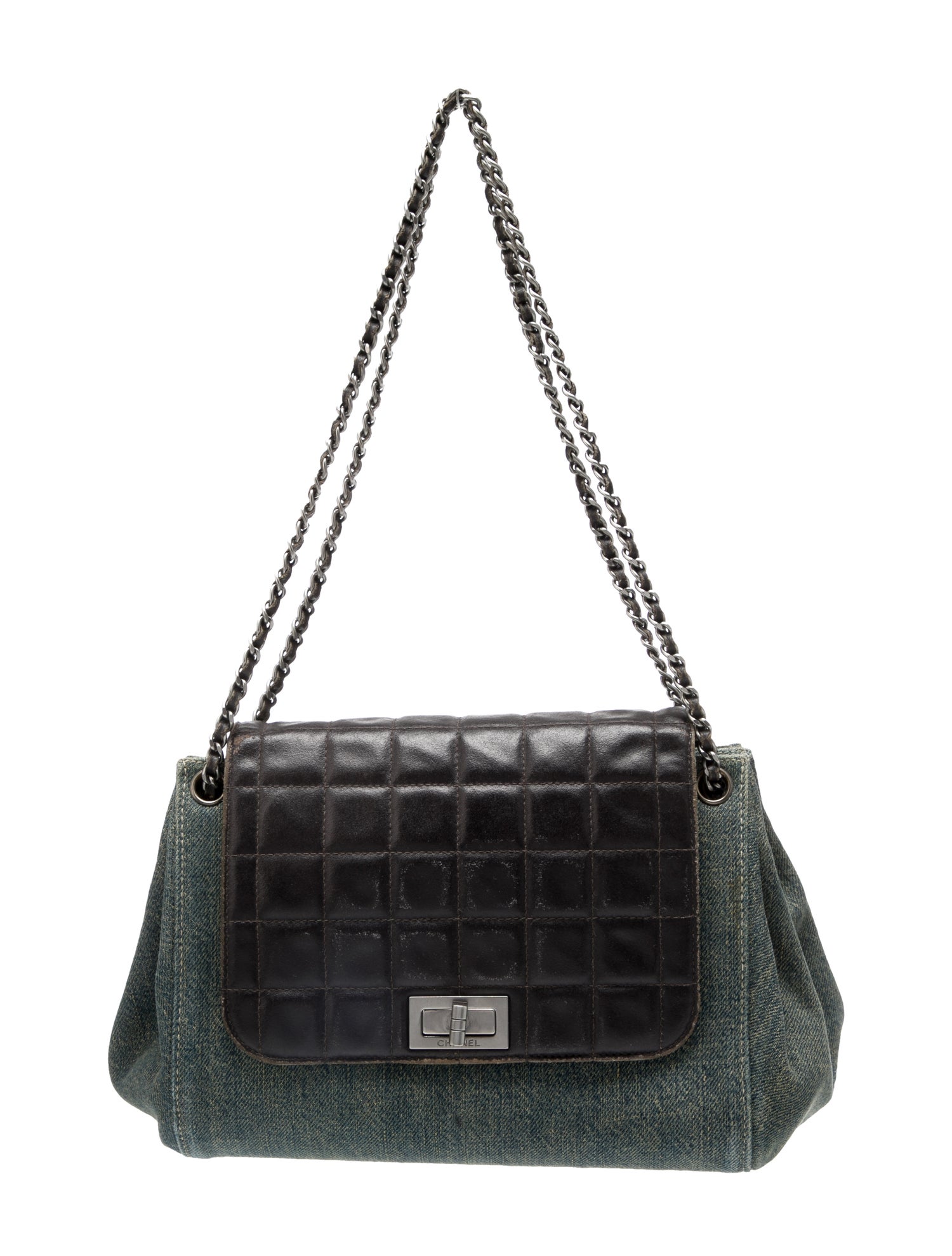Chanel Square Quilt Denim Reissue Accordion Flap Bag - Blue Shoulder ...