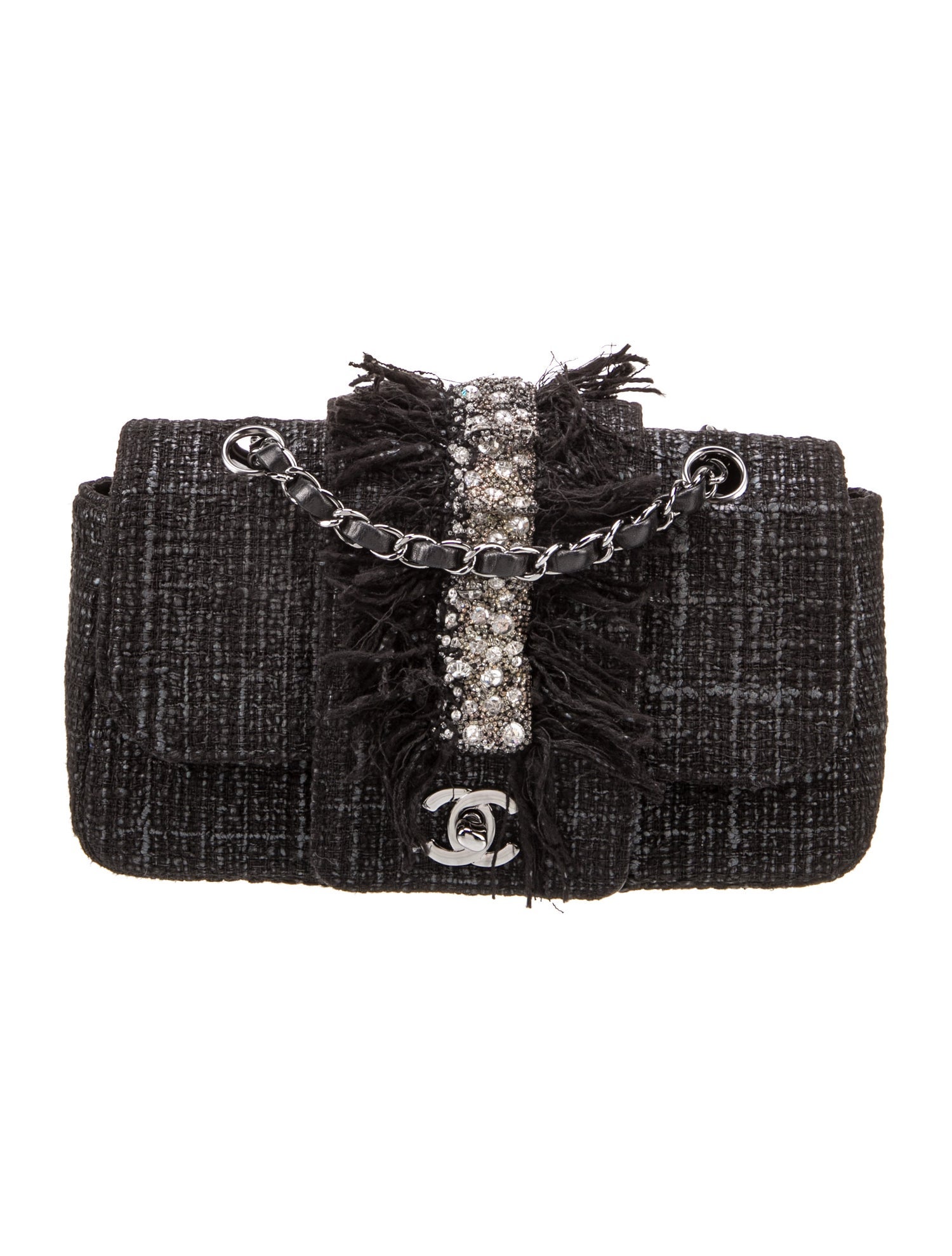 Chanel Tweed & Strass Flap Bag - Black Shoulder Bags, Handbags ...