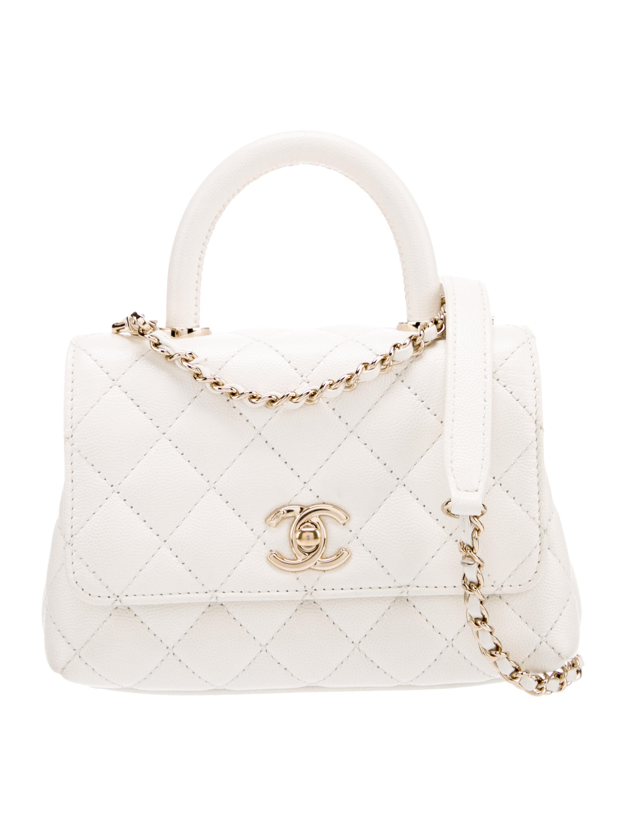 Chanel Extra Mini Coco Handle Bag - White Handle Bags, Handbags ...