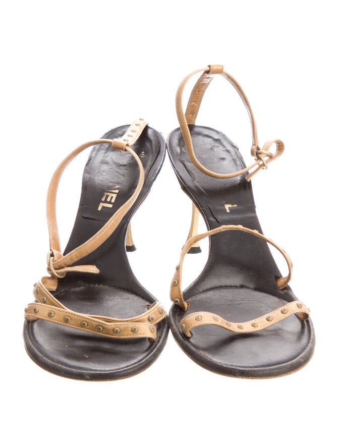 Chanel Interlocking CC Logo Leather Sandals - Black Sandals, Shoes ...