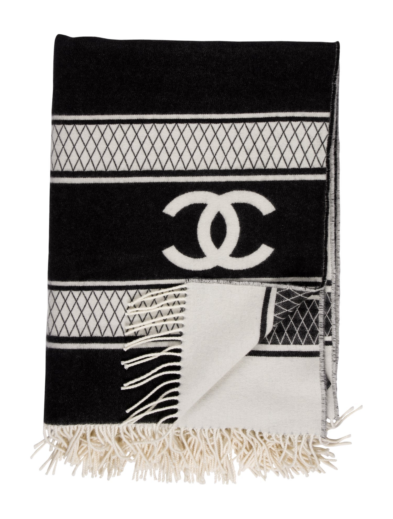 Chanel Reversible CC Throw Blanket - Black Throws, Pillows & Throws ...