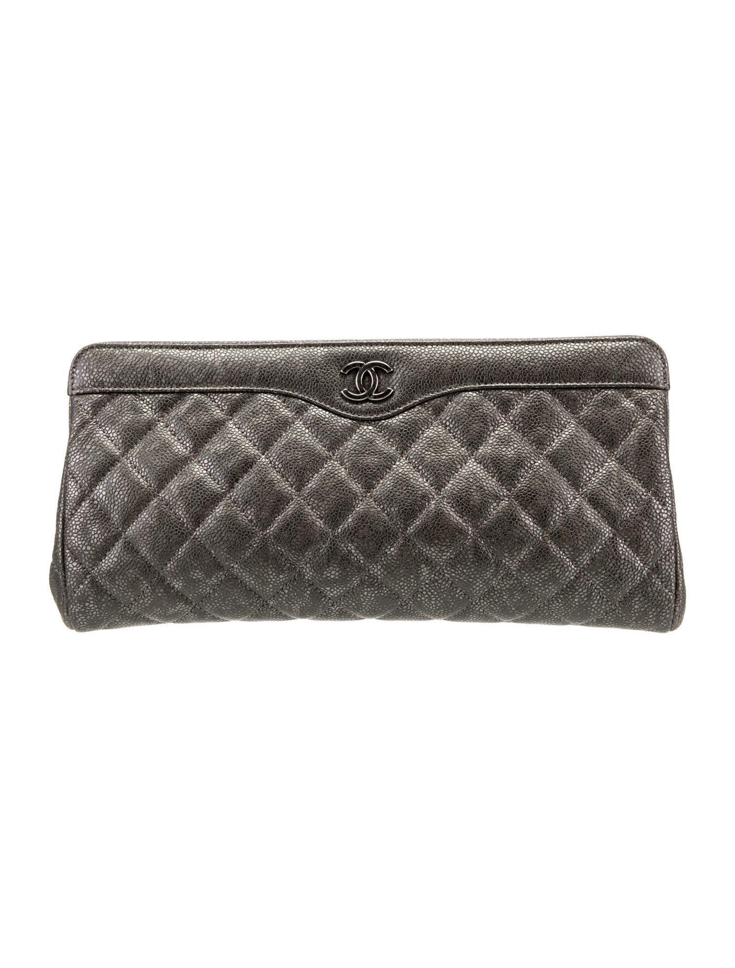 Chanel Quilted Frame Clutch - Grey Clutches, Handbags - CHA1148870 ...