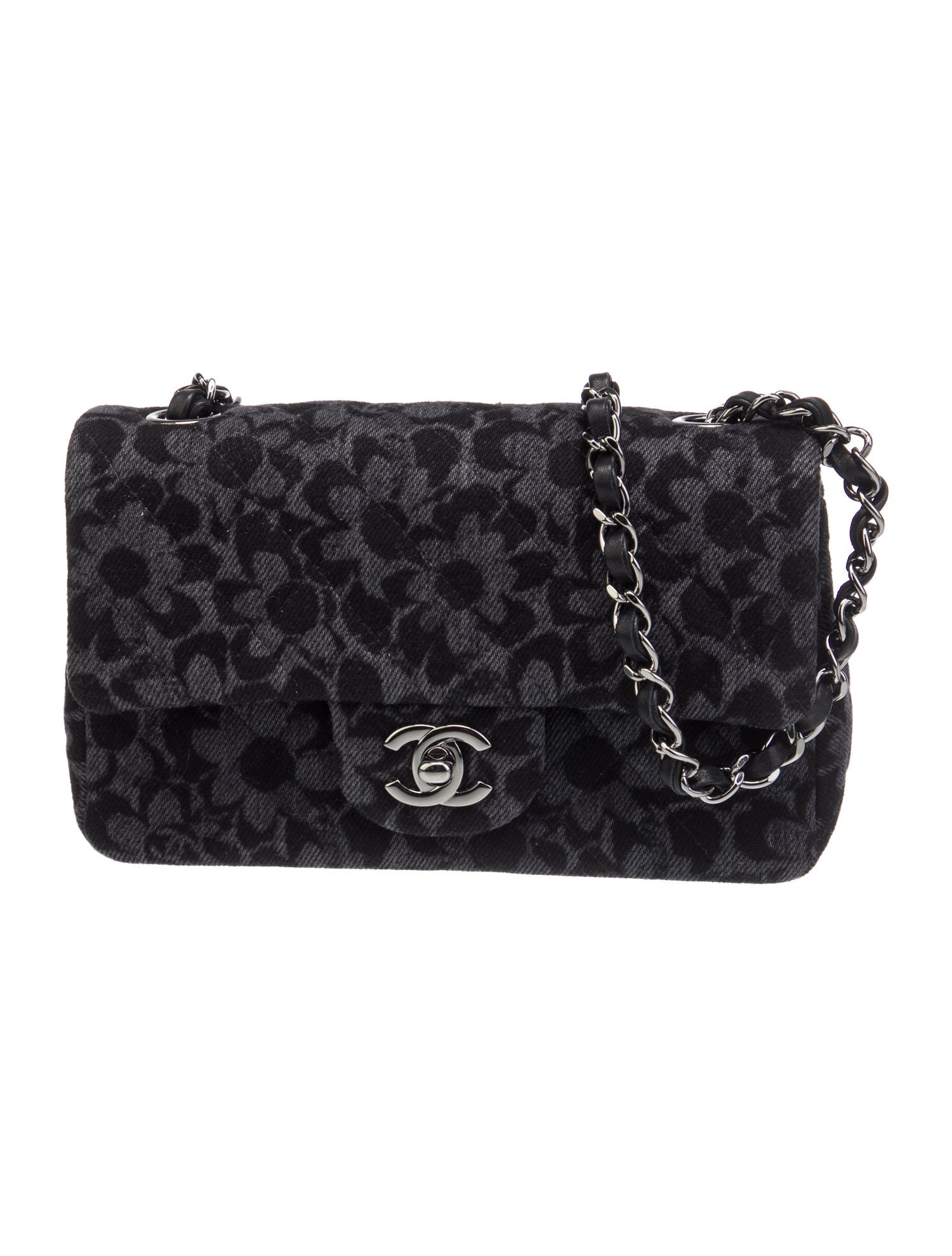 Chanel Rectangular Mini Denim Single Flap Bag - Black Crossbody Bags ...