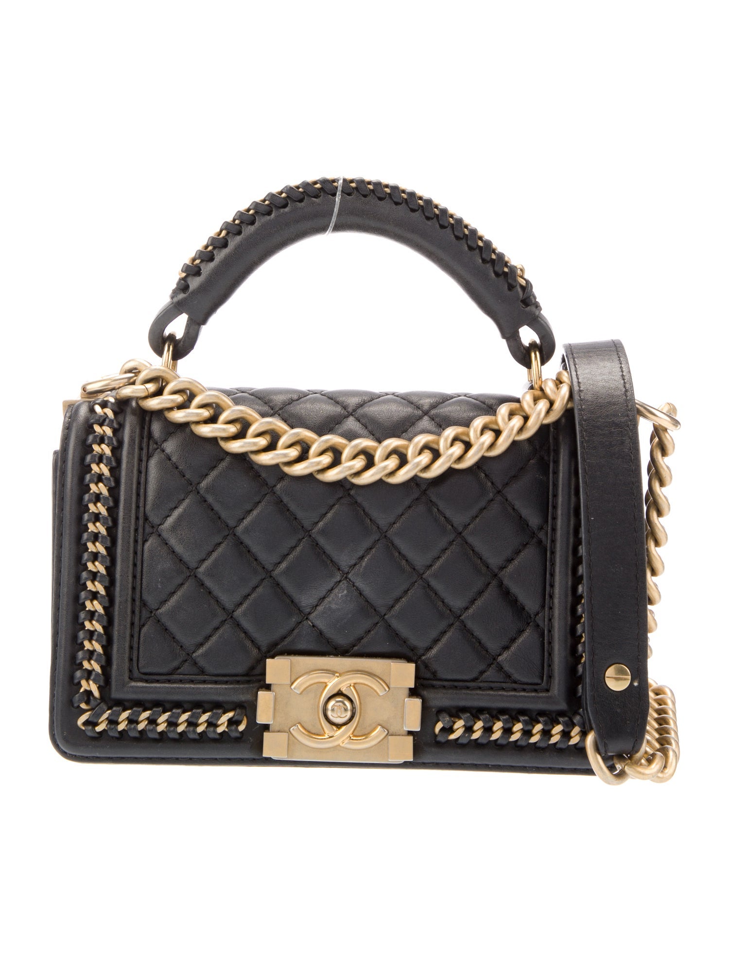 Chanel Small Top Handle Boy Bag - Black Shoulder Bags, Handbags ...