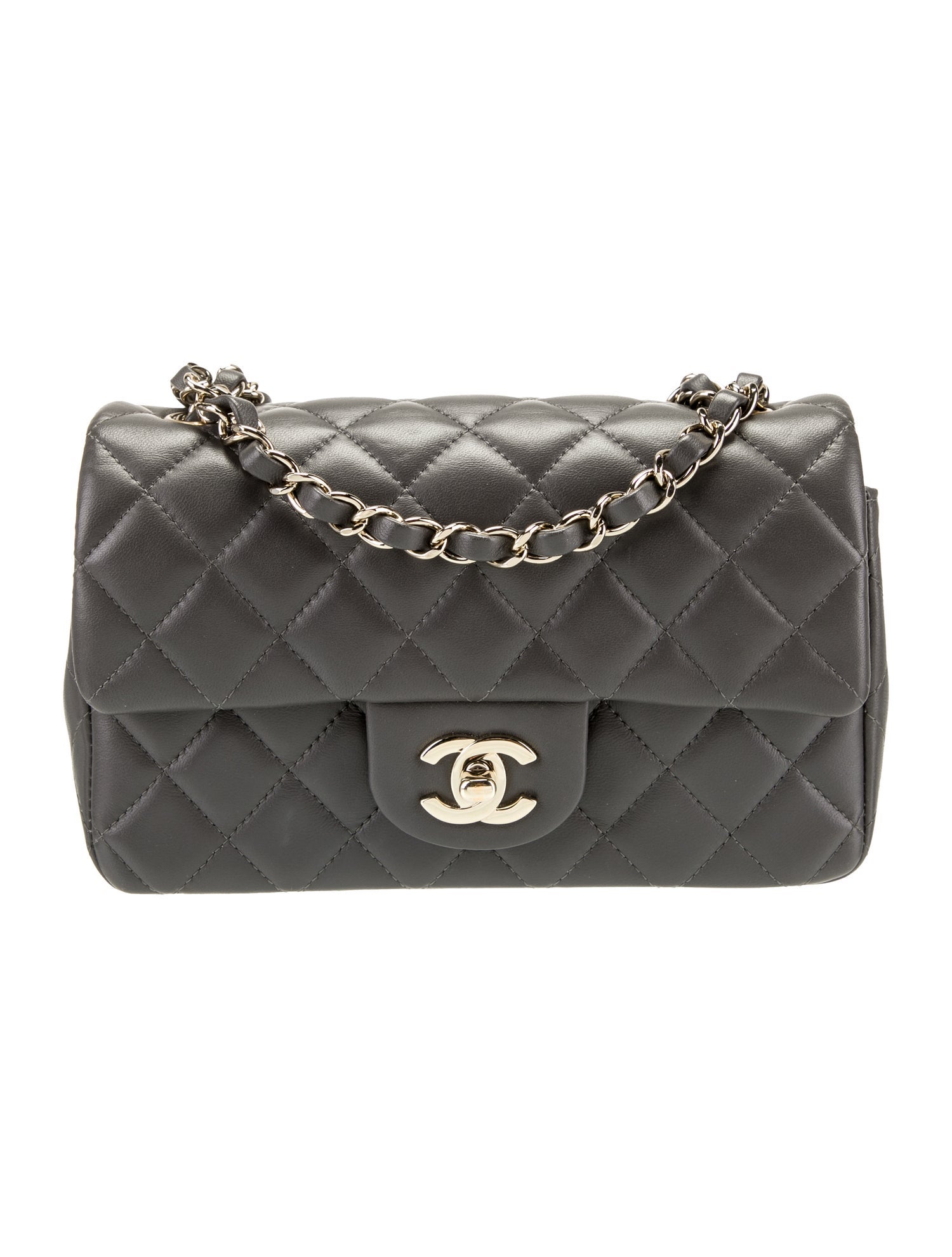 Chanel Classic Rectangular Mini Flap Bag - Grey Shoulder Bags, Handbags ...