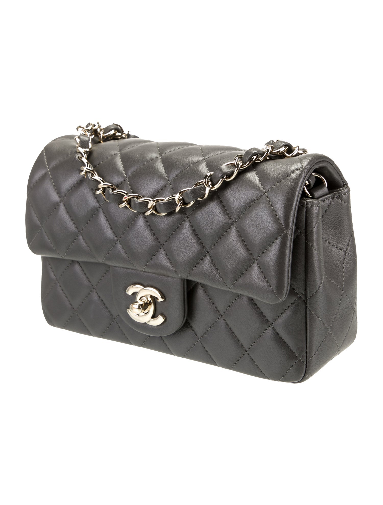 Chanel Classic Rectangular Mini Flap Bag - Grey Shoulder Bags, Handbags ...