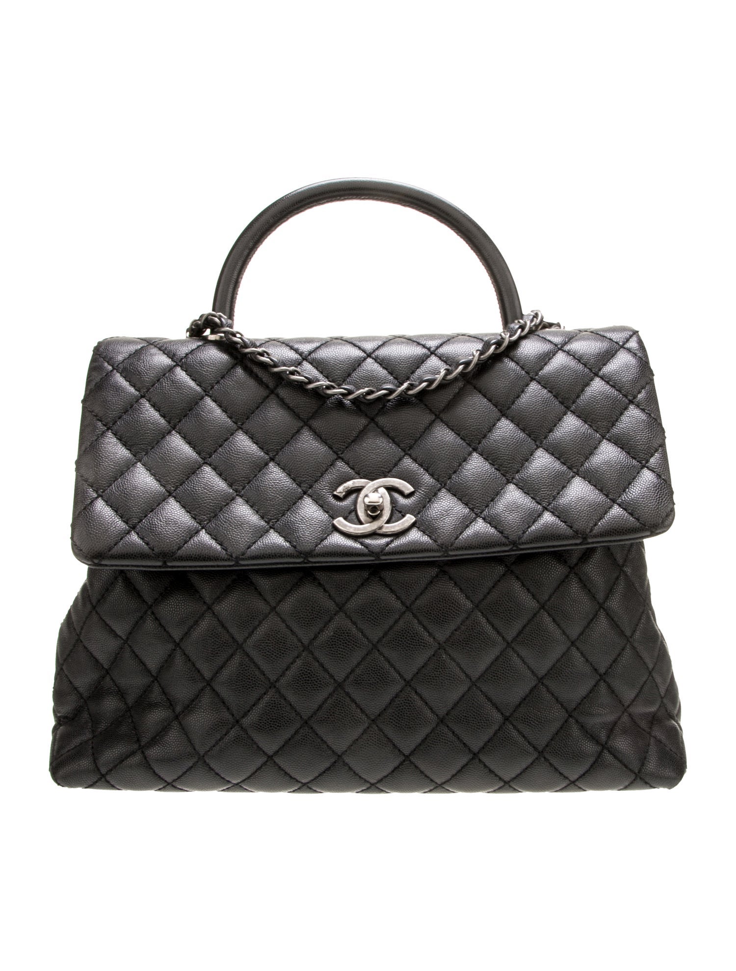 Chanel Caviar Kelly Top Handle Bag - Black Handle Bags, Handbags ...