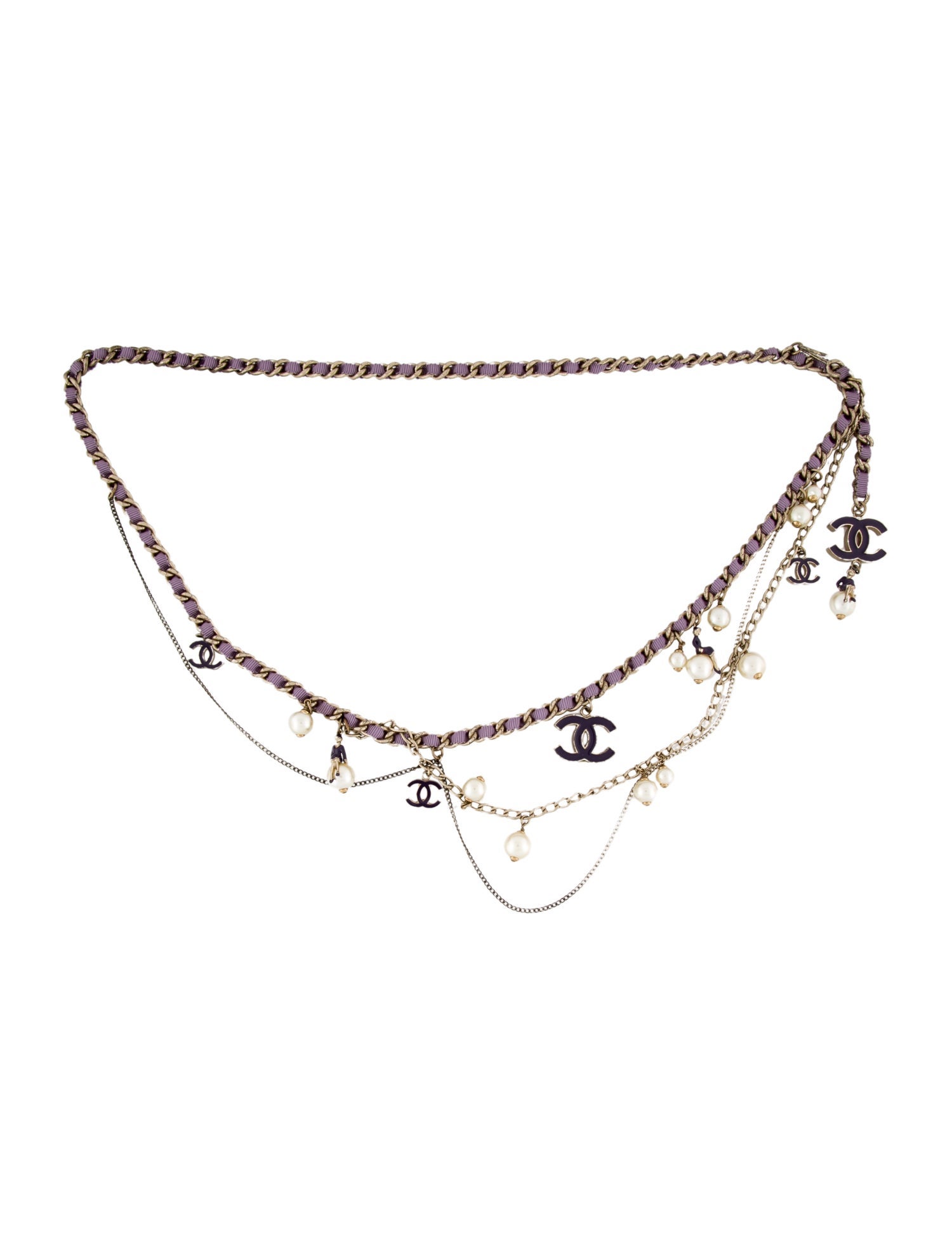 Chanel 2007 Interlocking CC Logo Chain-Link Belt - Gold Belts ...