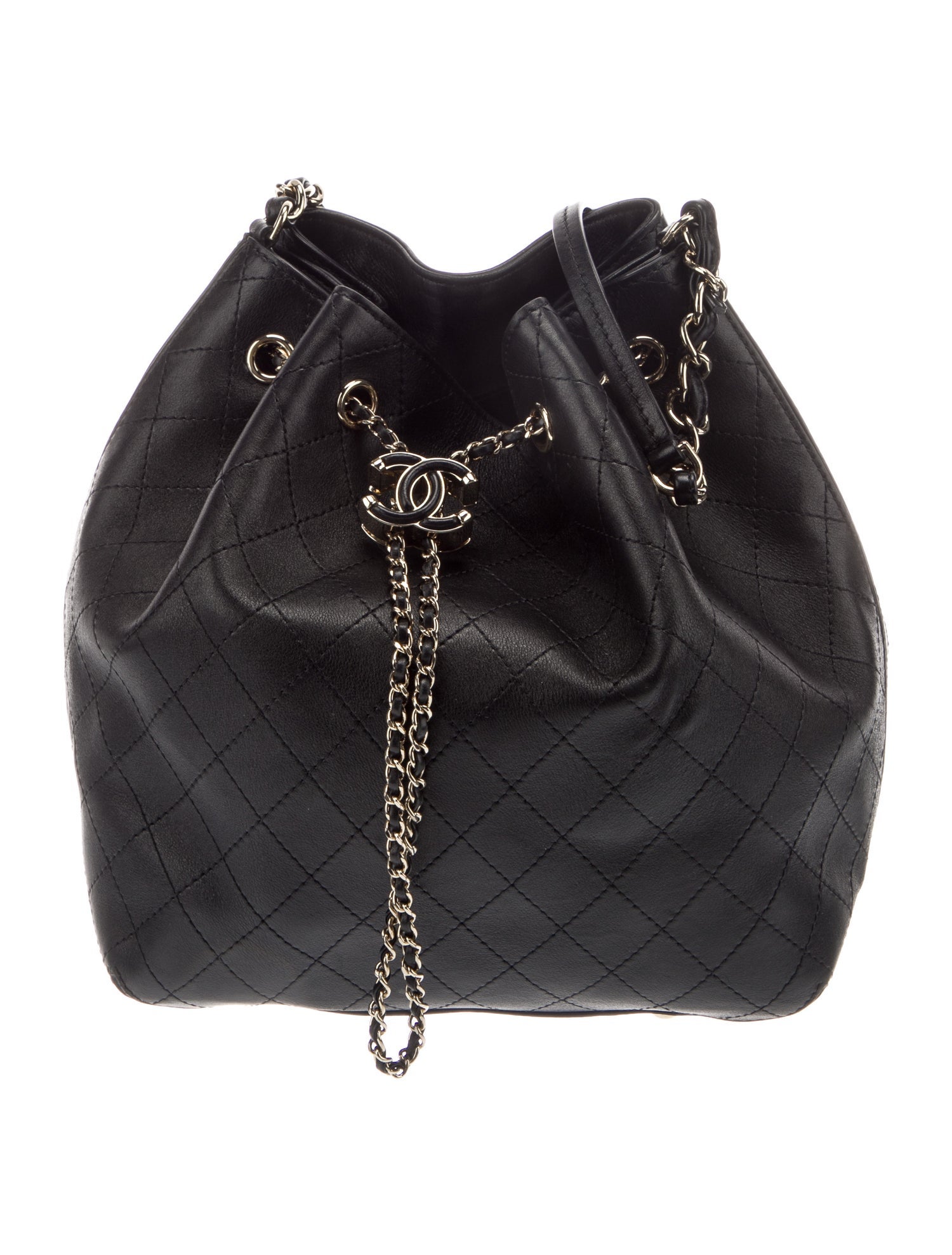 Chanel Drawstring Bucket Bag - Black Shoulder Bags, Handbags ...