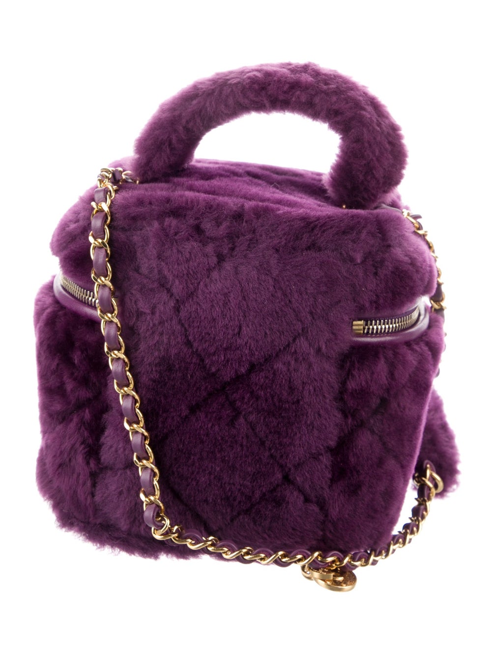 Chanel Small Shearling Vanity Case w/ Tags - Purple Shoulder Bags ...