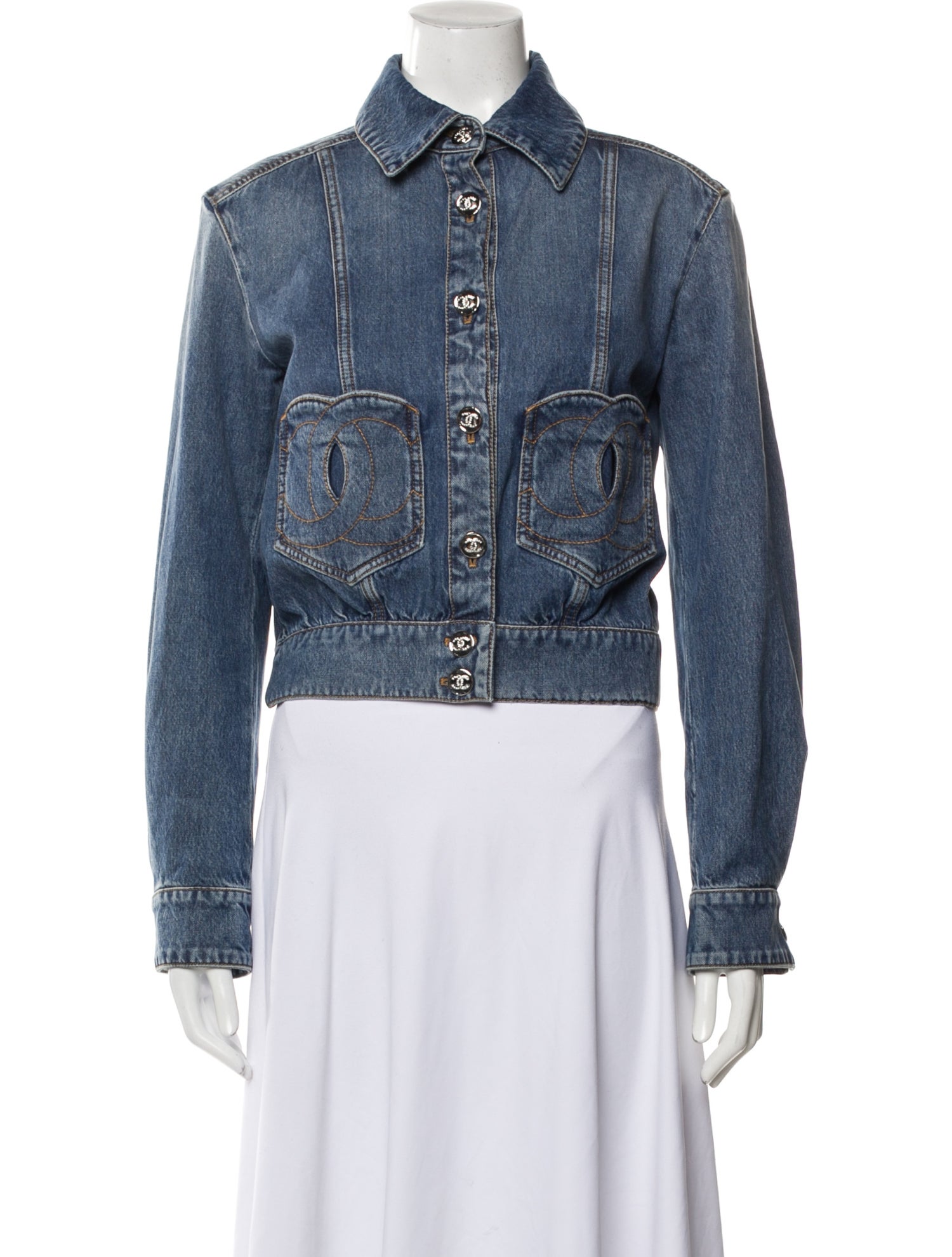 Chanel 2024 Denim Jacket w/ Tags - Blue Jackets, Clothing - CHA1154371 ...