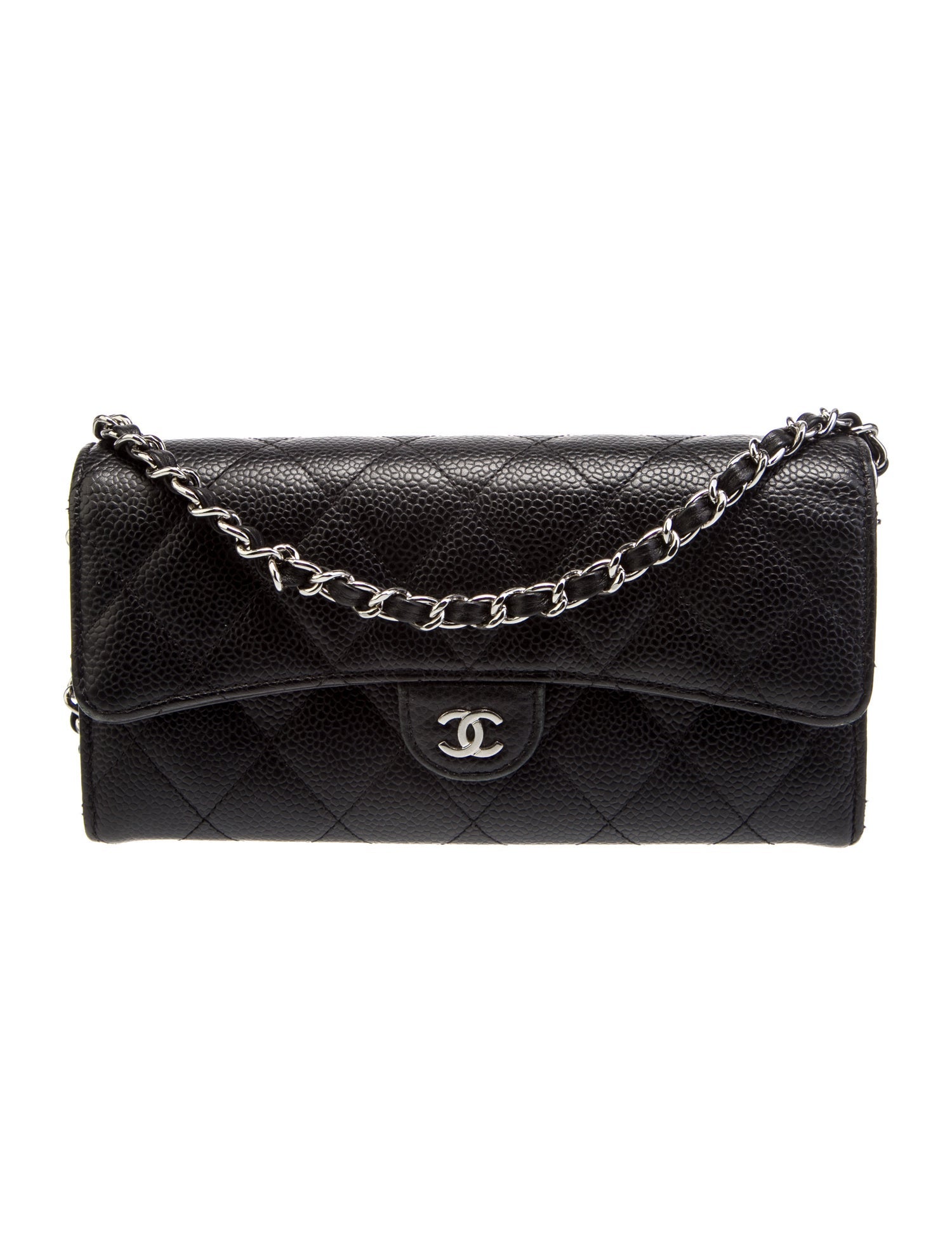 Chanel 2017-2018 Interlocking CC Logo Continental Wallet - Black ...