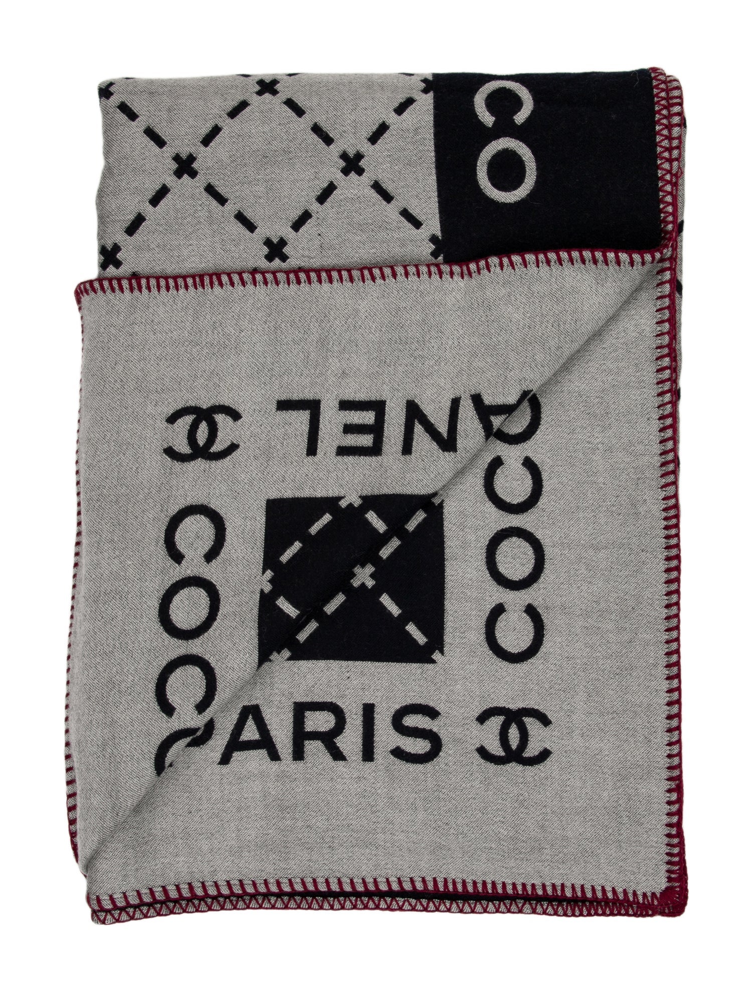 Chanel 3-Piece Wool Bland Throw Sleep Set - Blue Pillows, Pillows ...