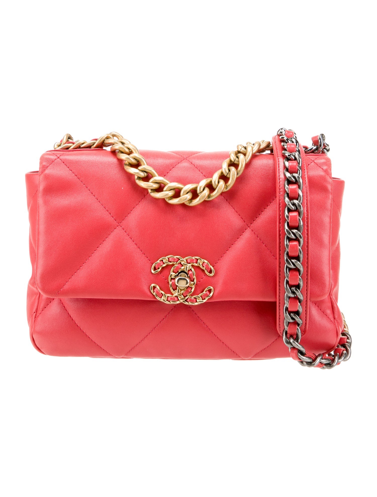 Chanel Medium 19 Flap Bag - Red Crossbody Bags, Handbags - CHA1156056 ...