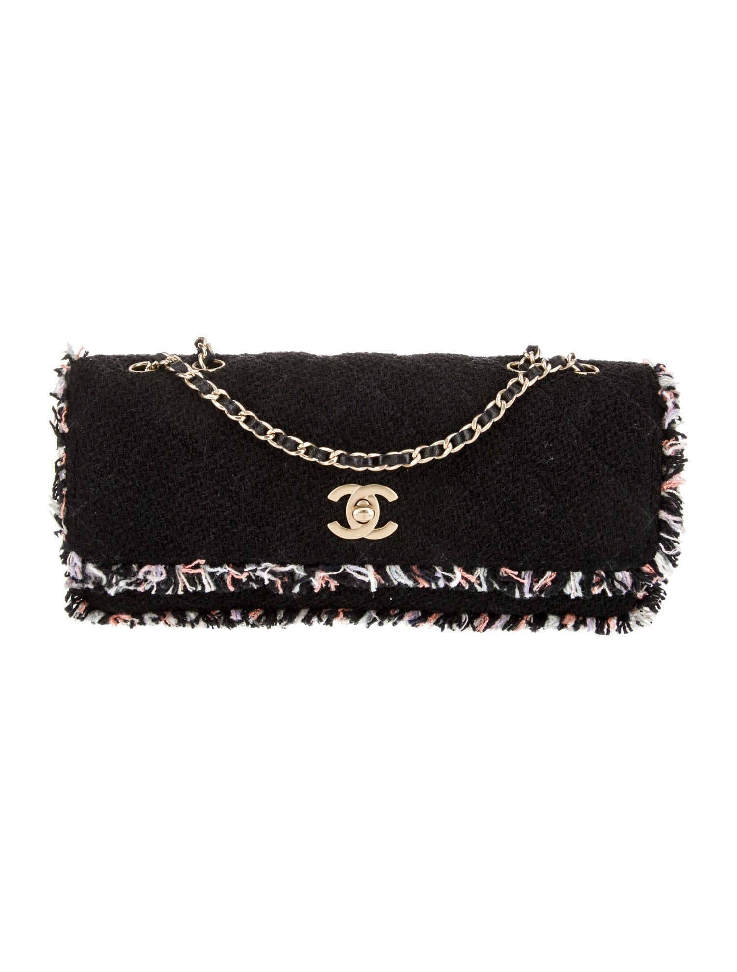 Chanel Faux Fur Fantasy Tweed Flap Bag - Black Shoulder Bags, Handbags ...