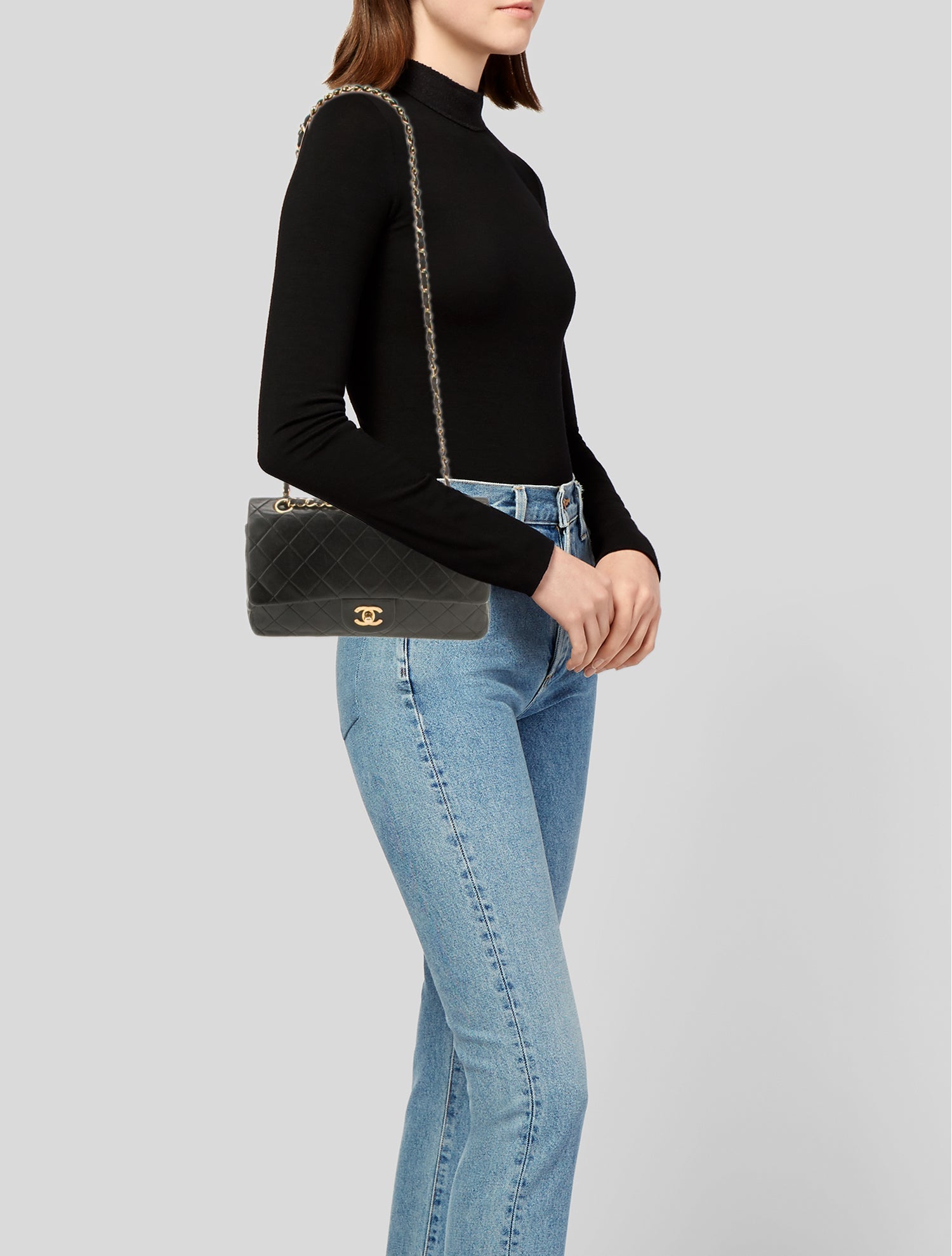 Chanel Classic Medium Double Flap Bag - Black Shoulder Bags, Handbags ...