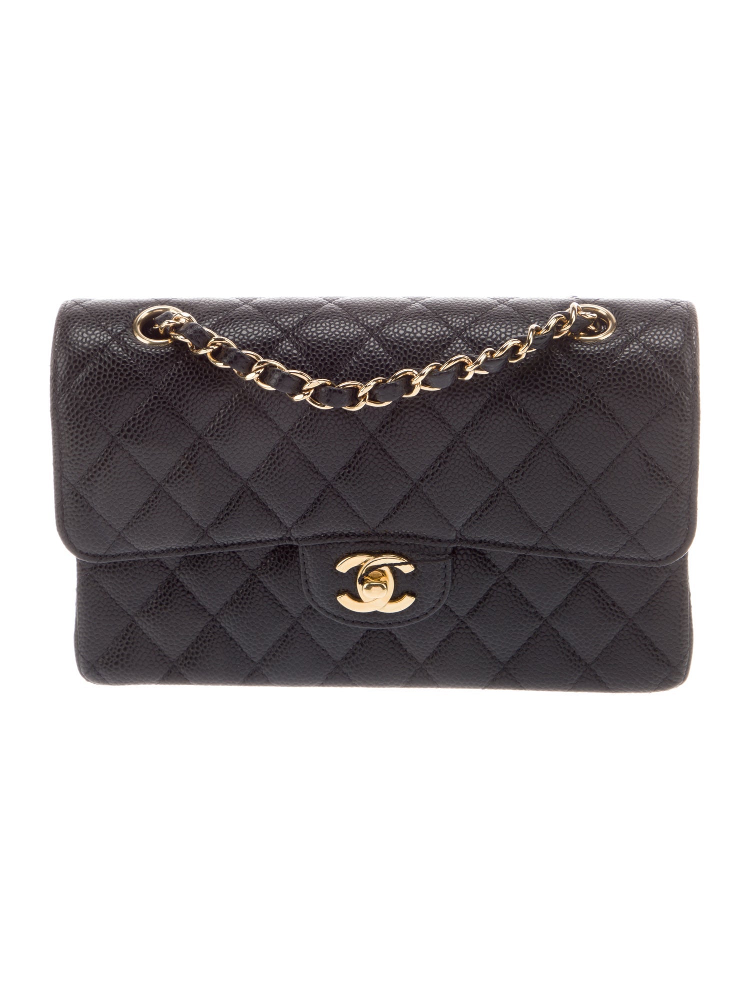 Chanel Small Classic Caviar Double Flap Bag - Black Shoulder Bags ...