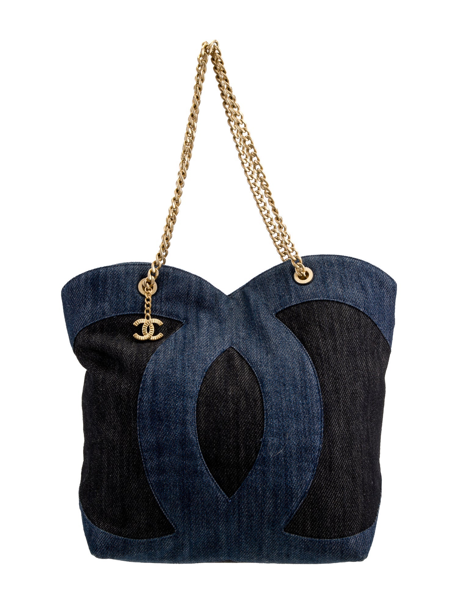 Chanel Denim Two Tone Shopping Tote - Blue Shoulder Bags, Handbags ...