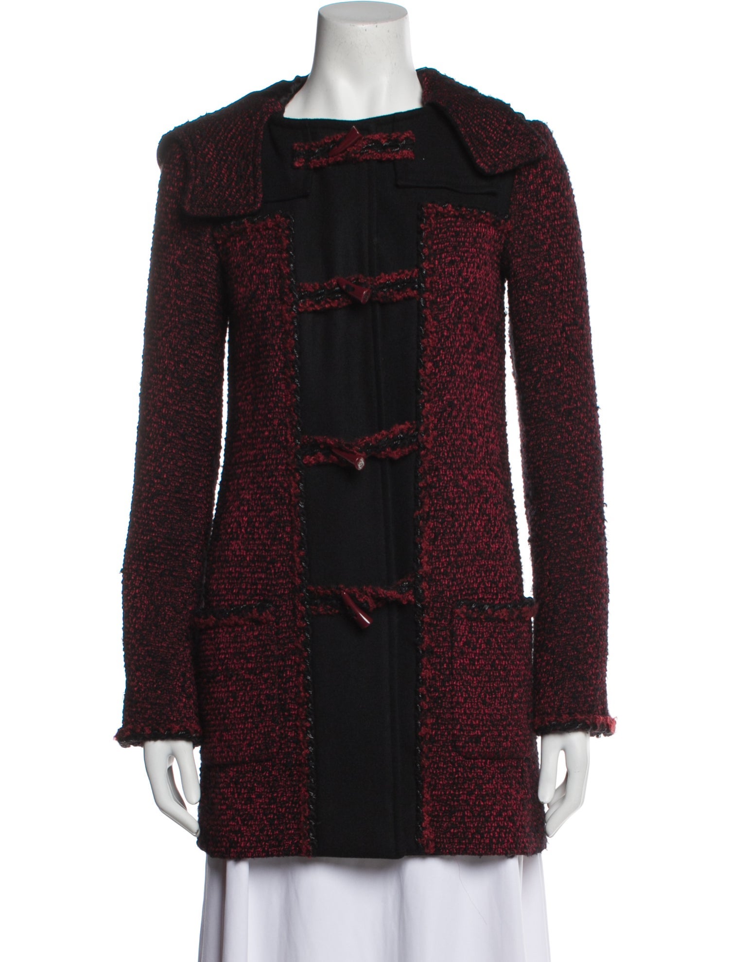 Chanel 2011 Tweed Pattern Coat - Red Coats, Clothing - CHA1161354 | The ...