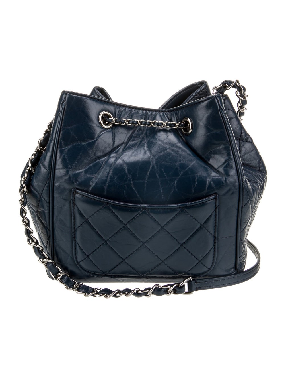 Chanel Quilted Drawstring Bucket Bag - Blue Bucket Bags, Handbags ...
