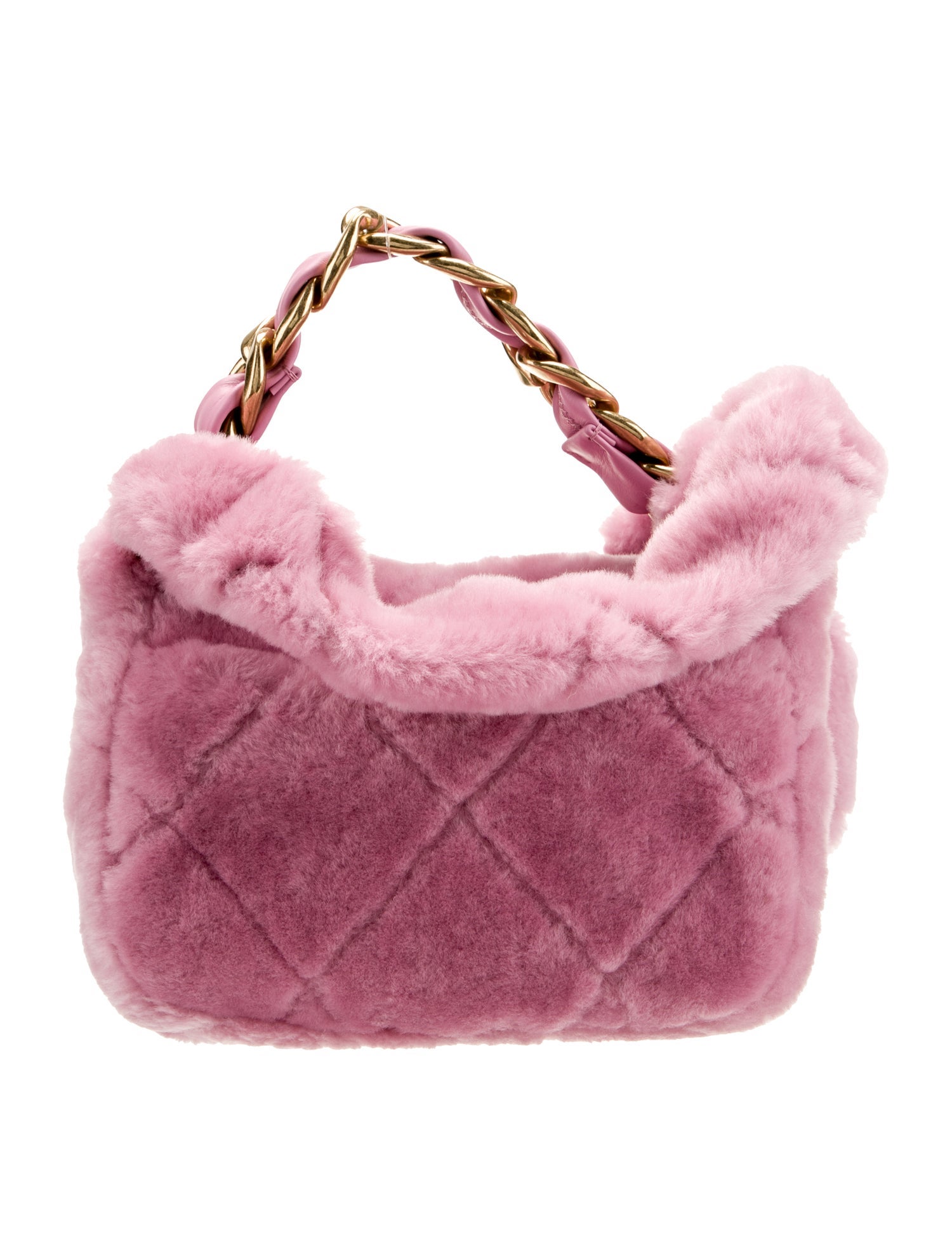 Chanel Shearling Quilted Flap Bag - Pink Shoulder Bags, Handbags ...