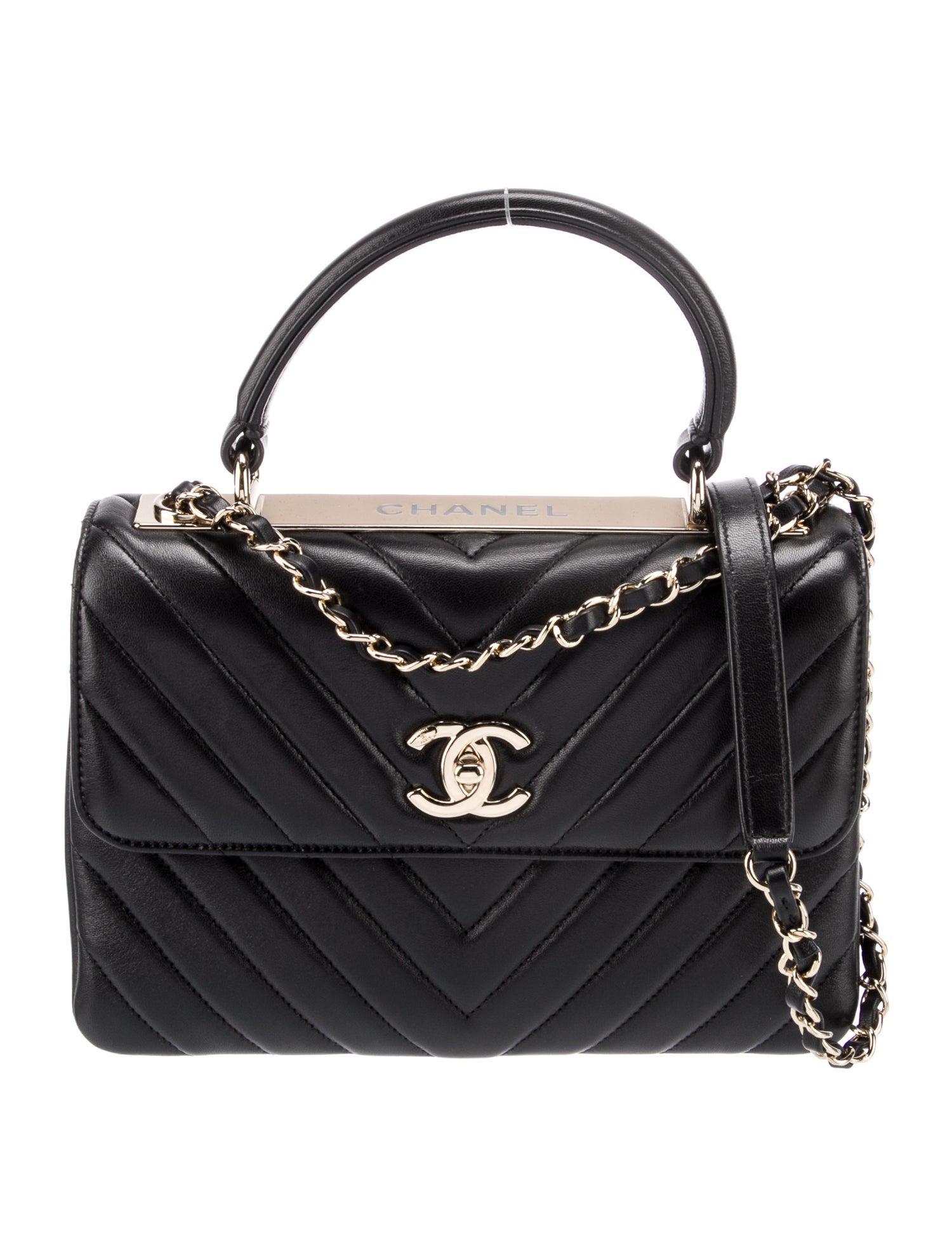 Chanel Small Chevron Trendy CC Flap Bag - Black Crossbody Bags ...