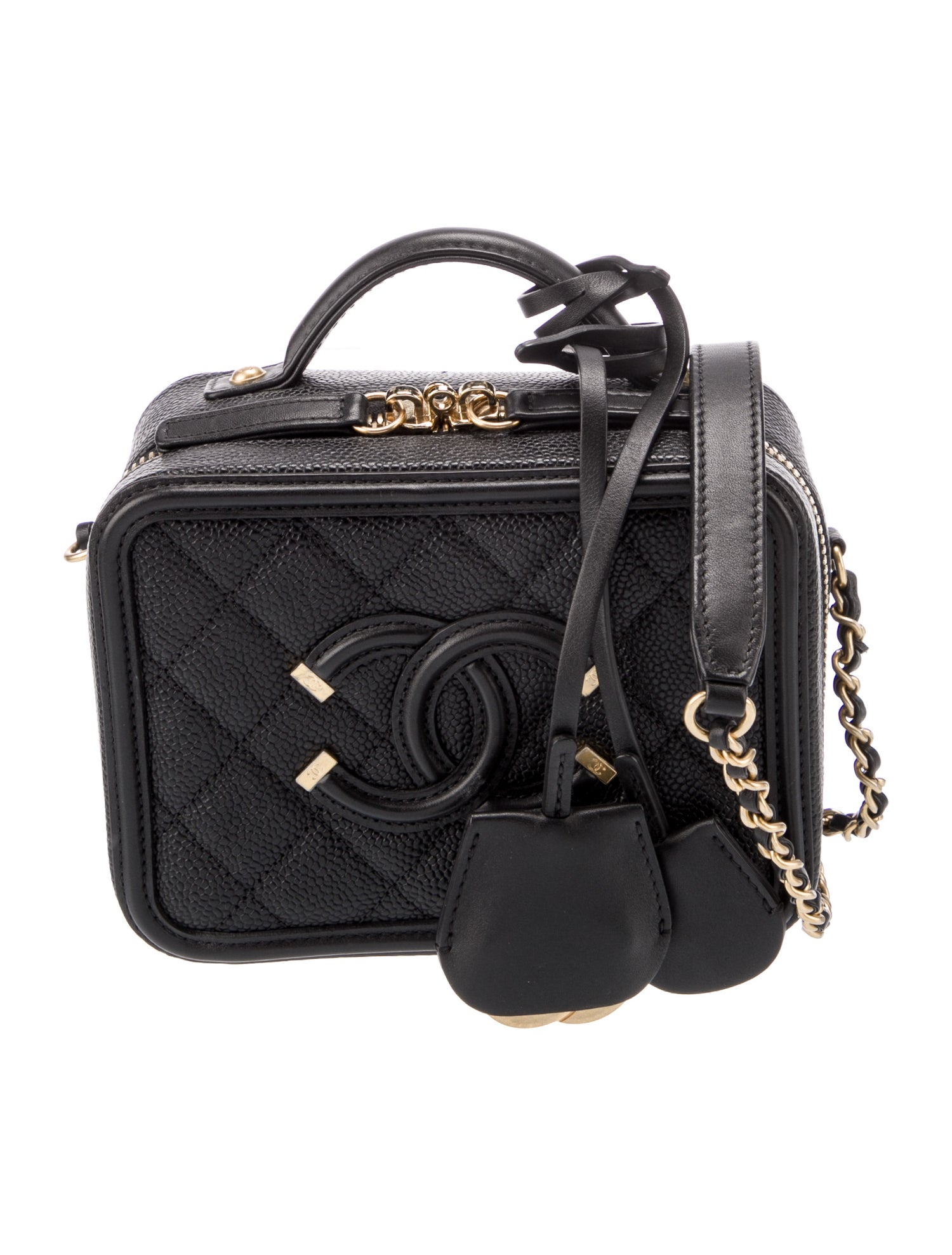Chanel Small Caviar Filigree Vanity Case - Black Crossbody Bags ...