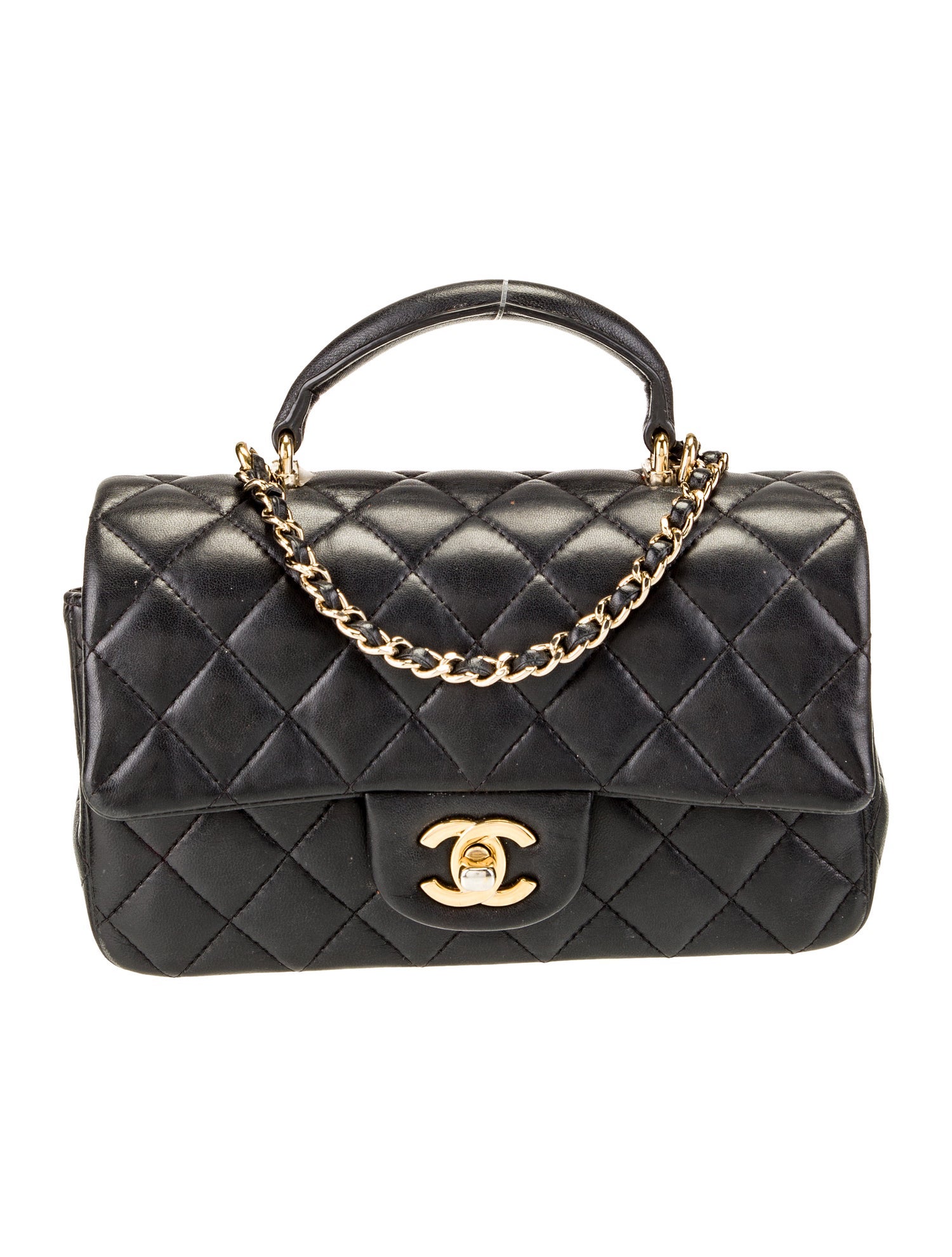 Chanel Rectangular Mini Top Handle Flap Bag - Black Shoulder Bags ...