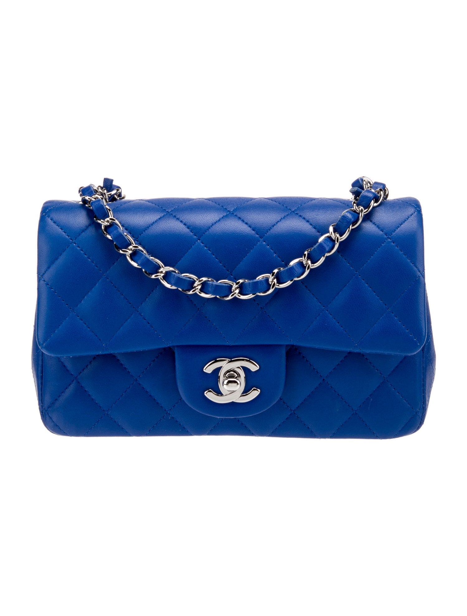 Chanel Rectangular Mini Classic Flap Bag - Blue Shoulder Bags, Handbags ...