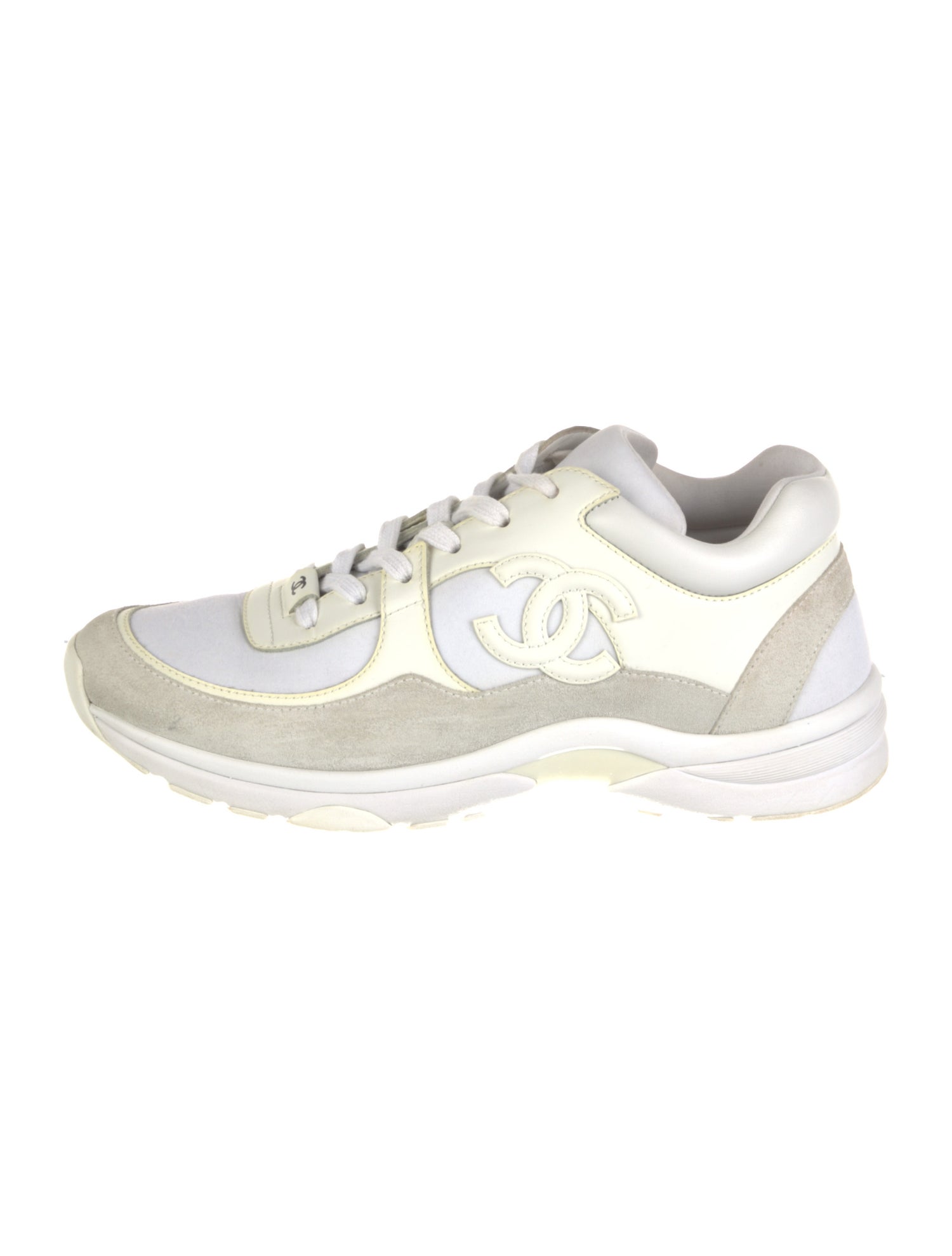 Chanel Interlocking CC Logo Leather Sneakers - White Sneakers, Shoes ...