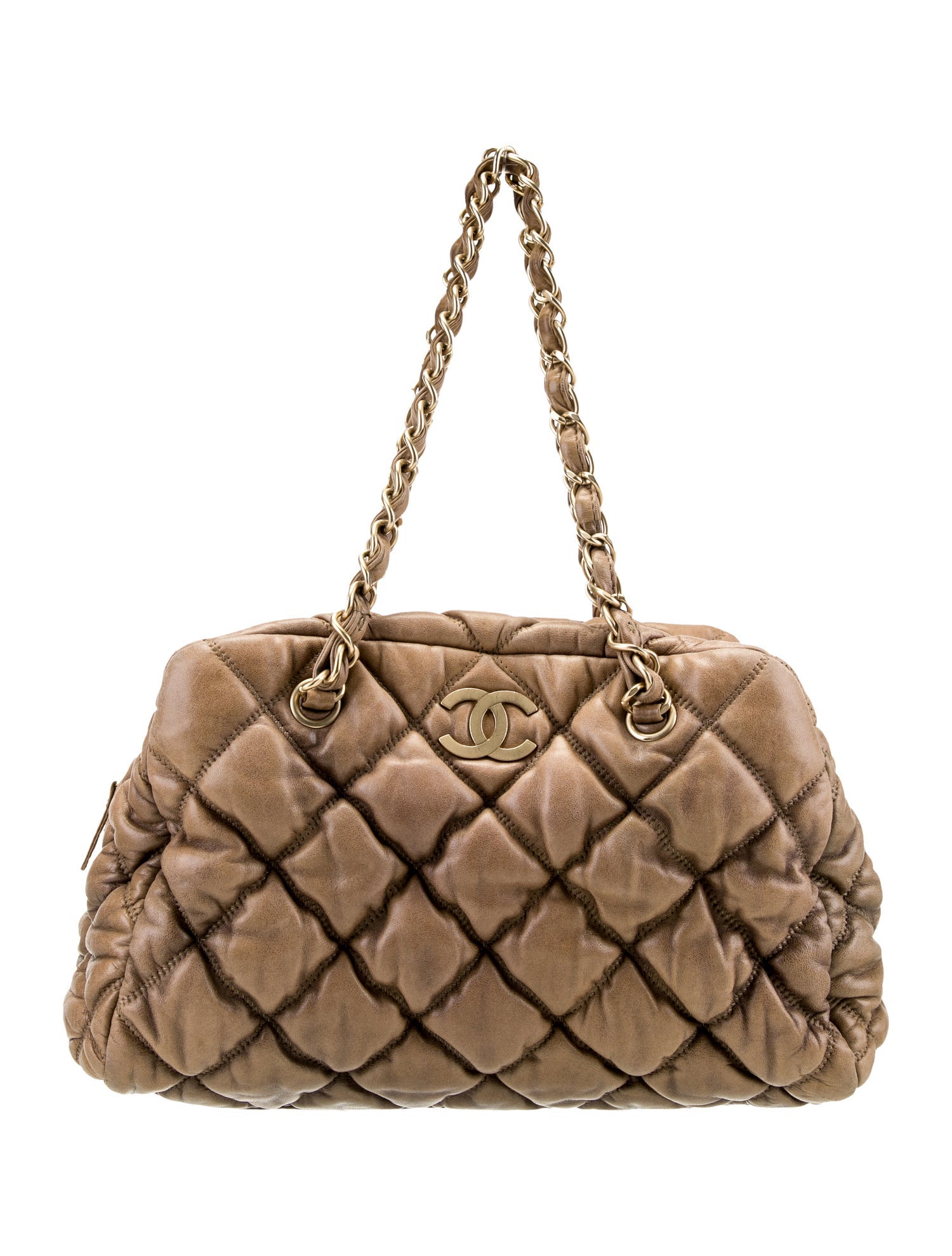 Chanel Bubble Quilt Bowler Bag - Neutrals Shoulder Bags, Handbags ...