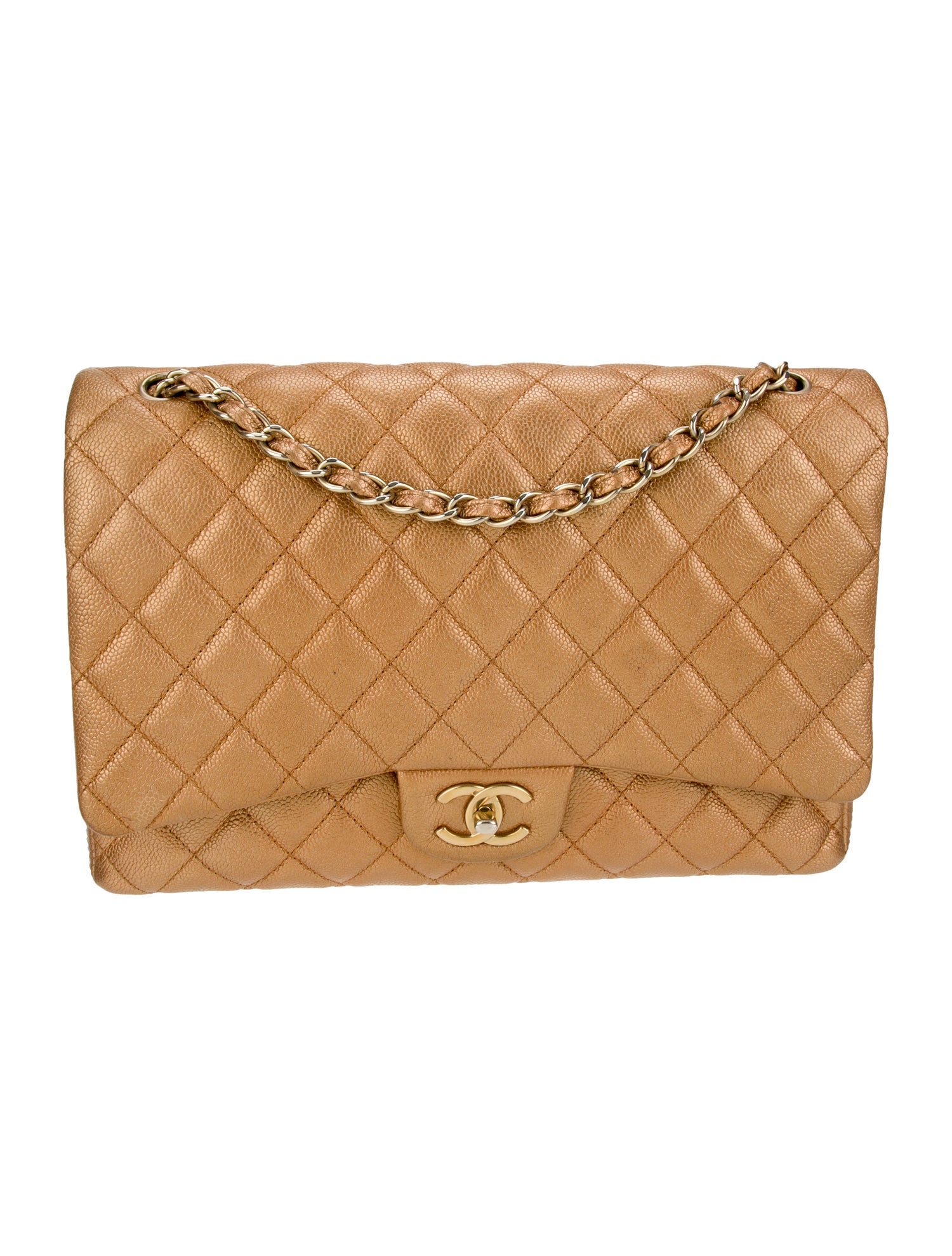Chanel Classic Maxi Double Flap Bag - Gold Shoulder Bags, Handbags ...