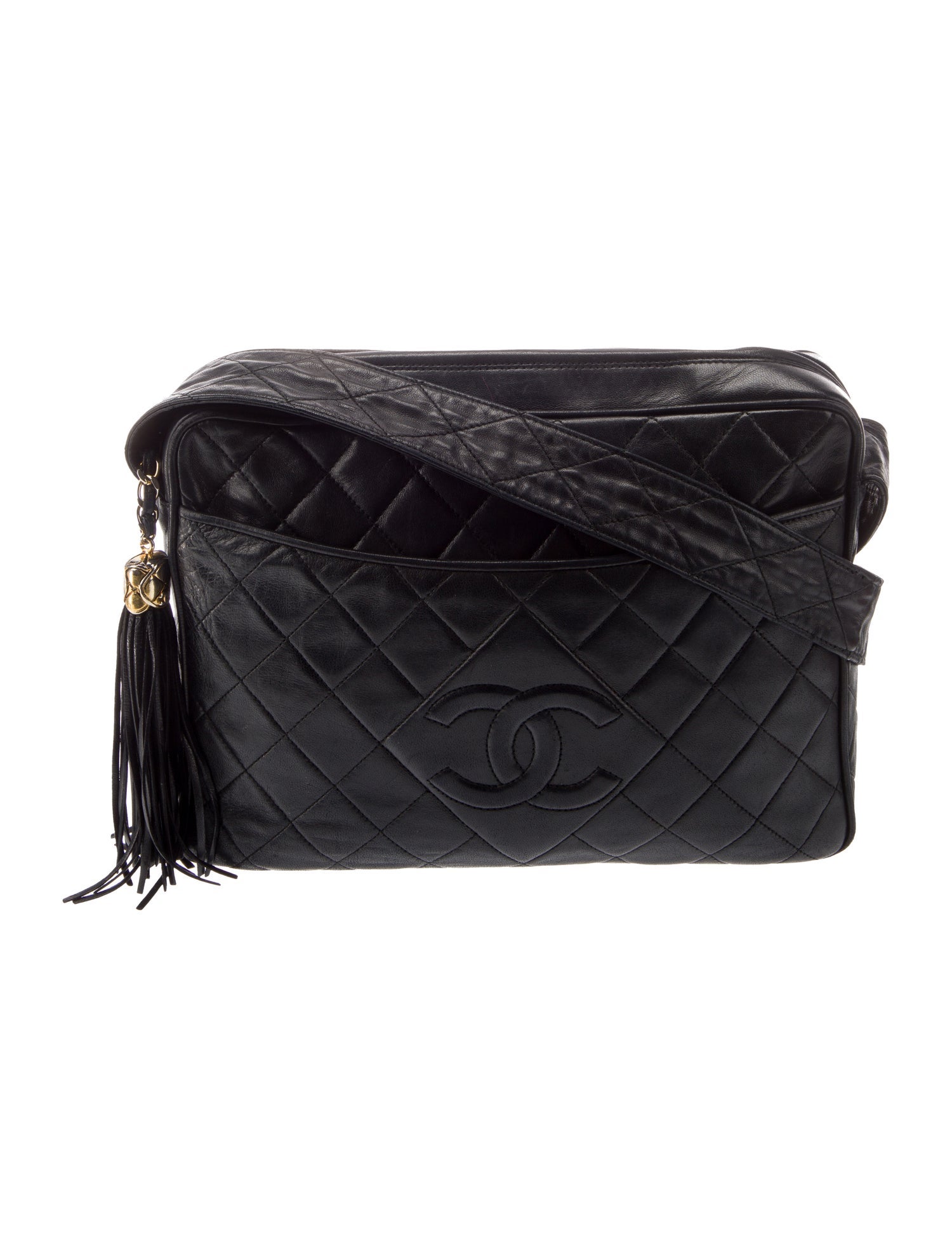 Chanel Diamond CC Camera Bag - Black Shoulder Bags, Handbags ...