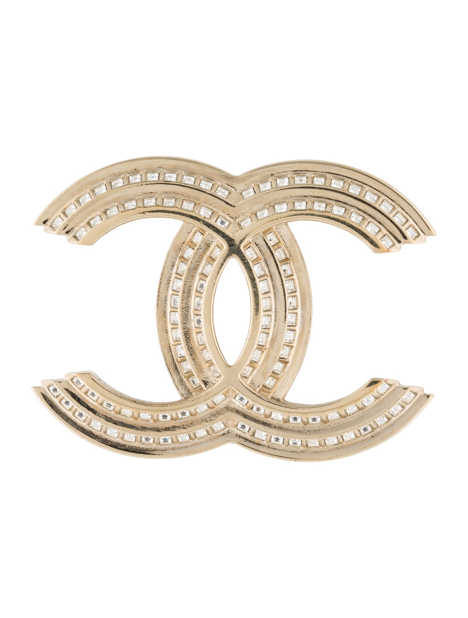 Chanel 2021 Strass CC Logo Brooch - Gold-Plated Pin, Brooches ...