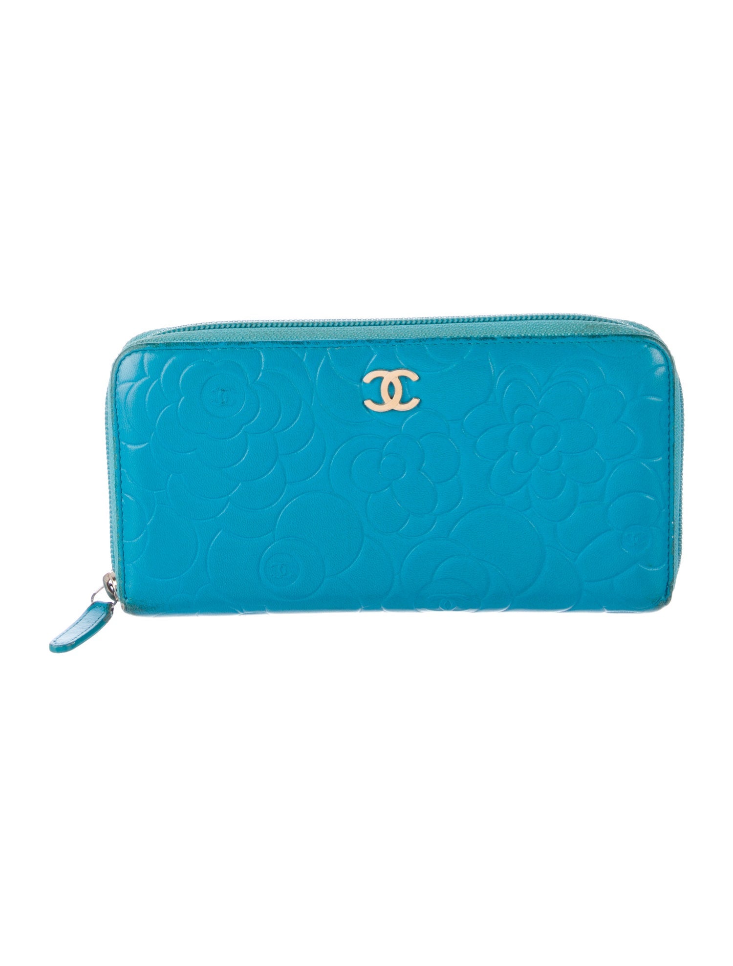 Chanel 2012 Interlocking CC Logo Continental Wallet - Blue Wallets ...