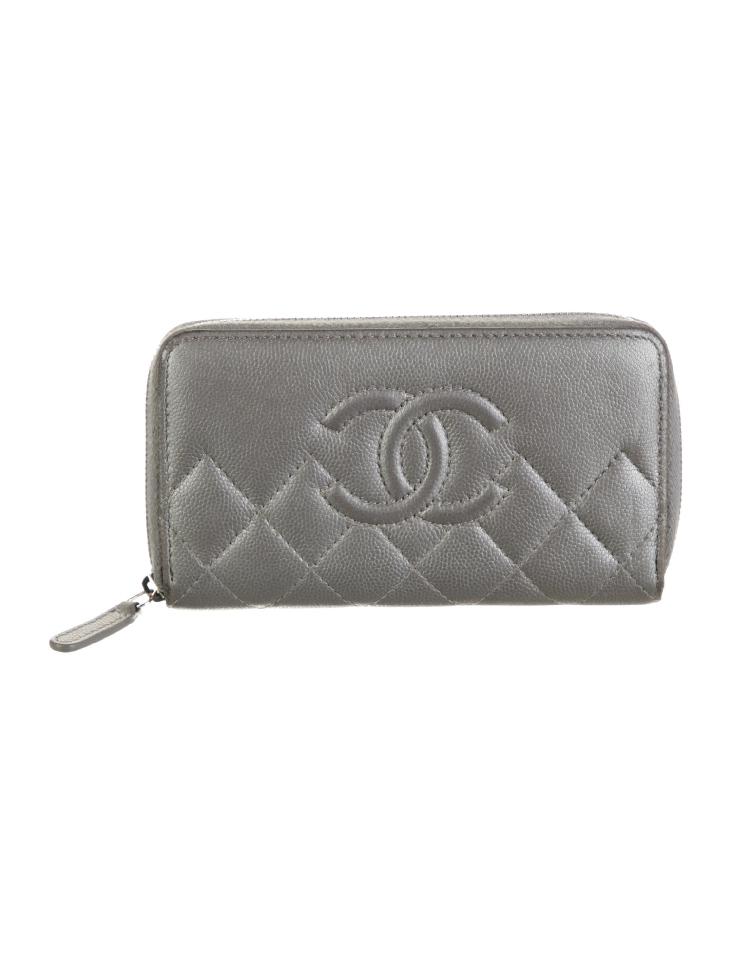 Chanel 2017-2018 Interlocking CC Logo Continental Wallet - Grey Wallets ...