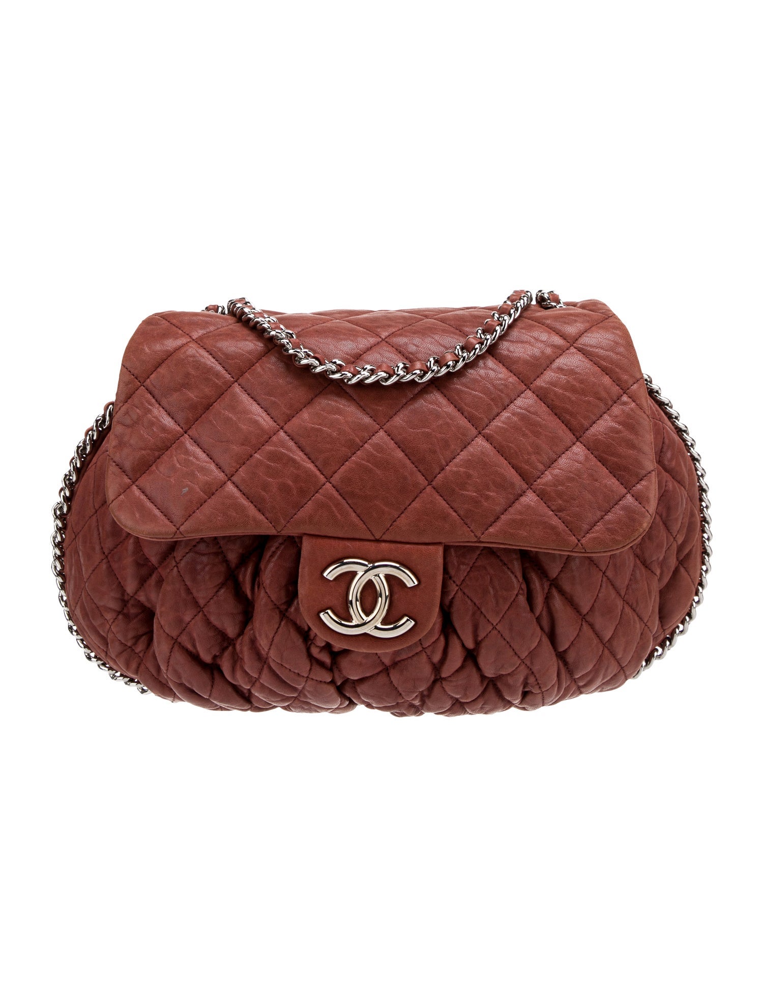 Chanel Medium Chain Around Messenger Bag - Red Crossbody Bags, Handbags ...