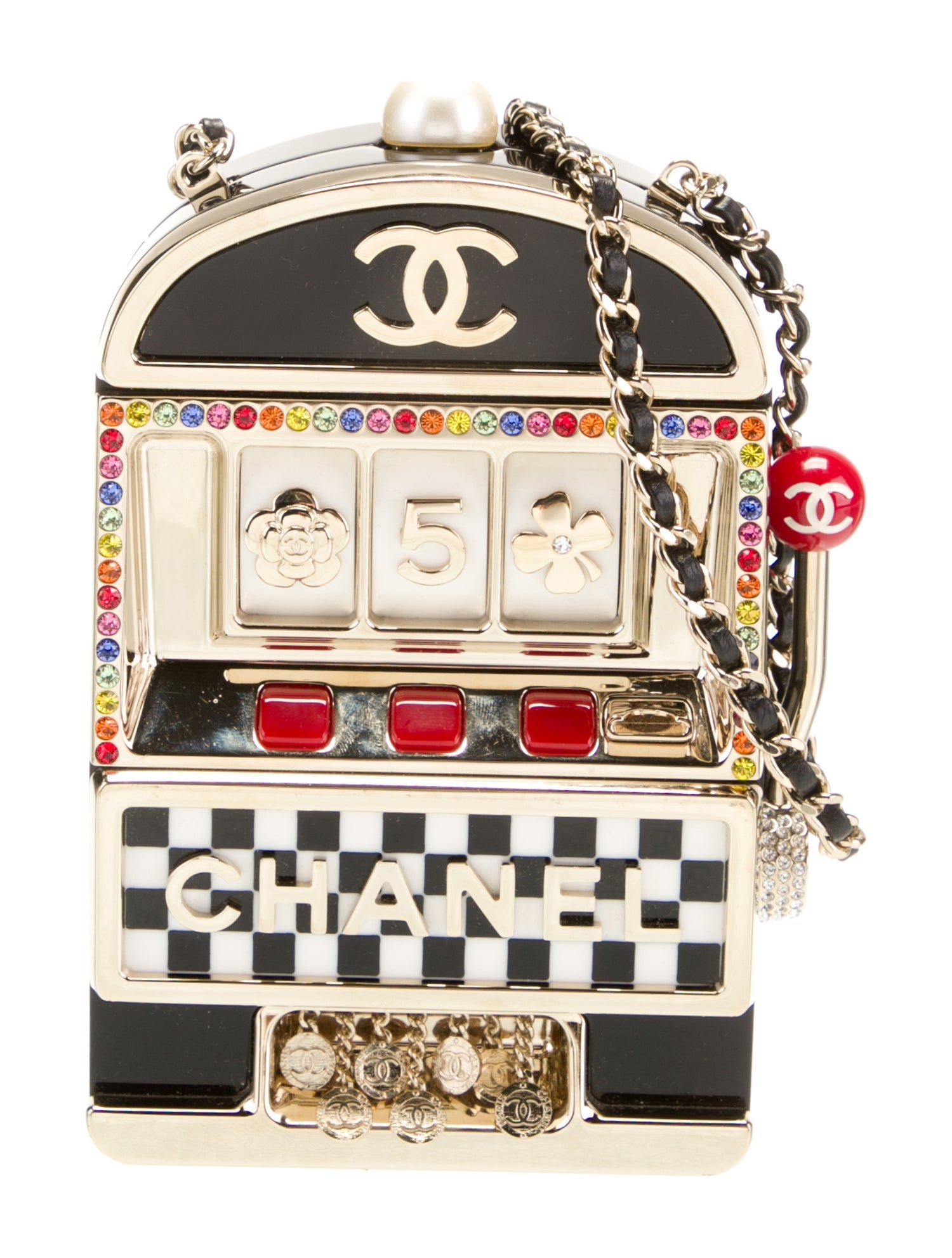Chanel 2023 Slot Machine Minaudiere - Black Crossbody Bags, Handbags ...