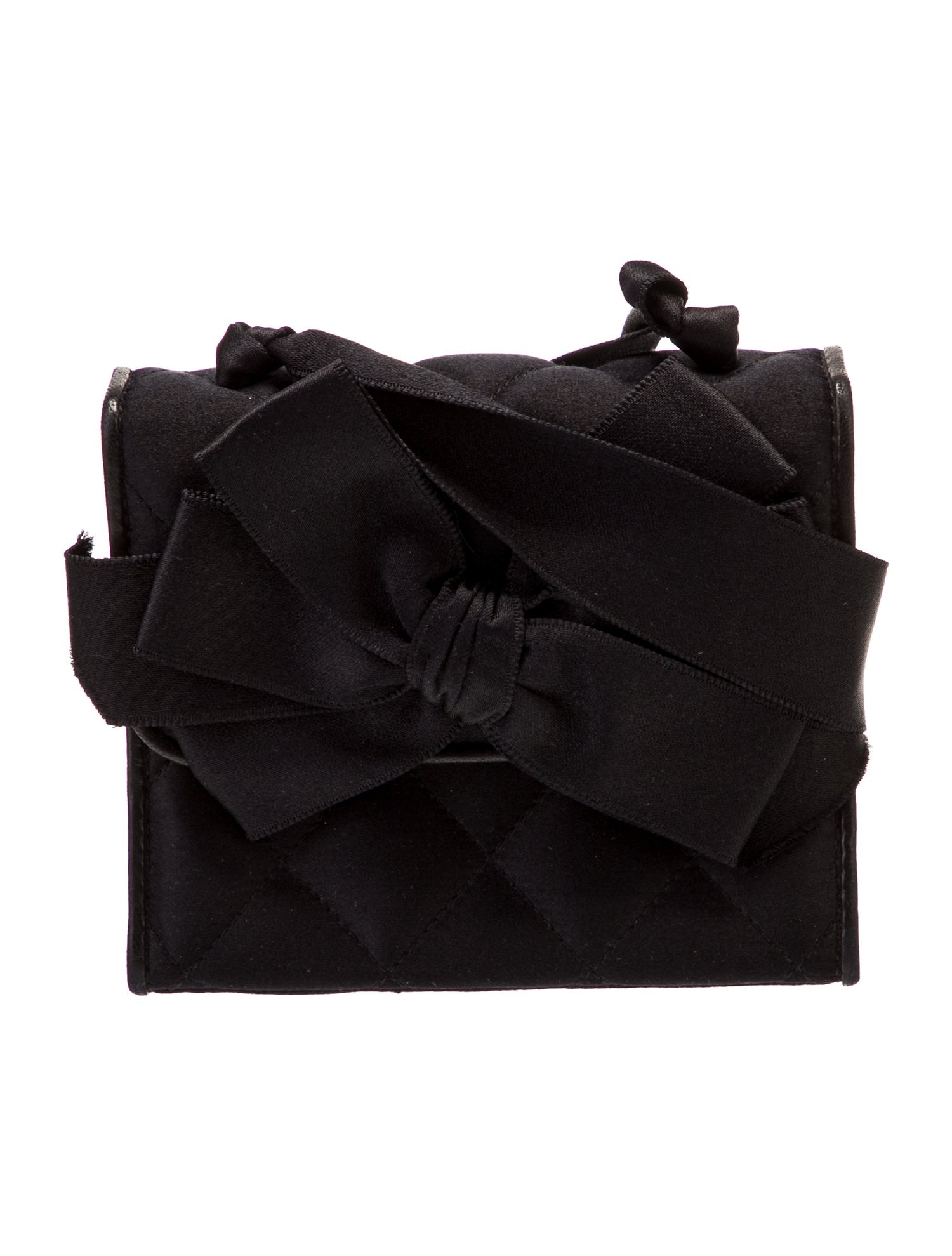 Chanel Satin Bow Evening Bag - Black Crossbody Bags, Handbags ...