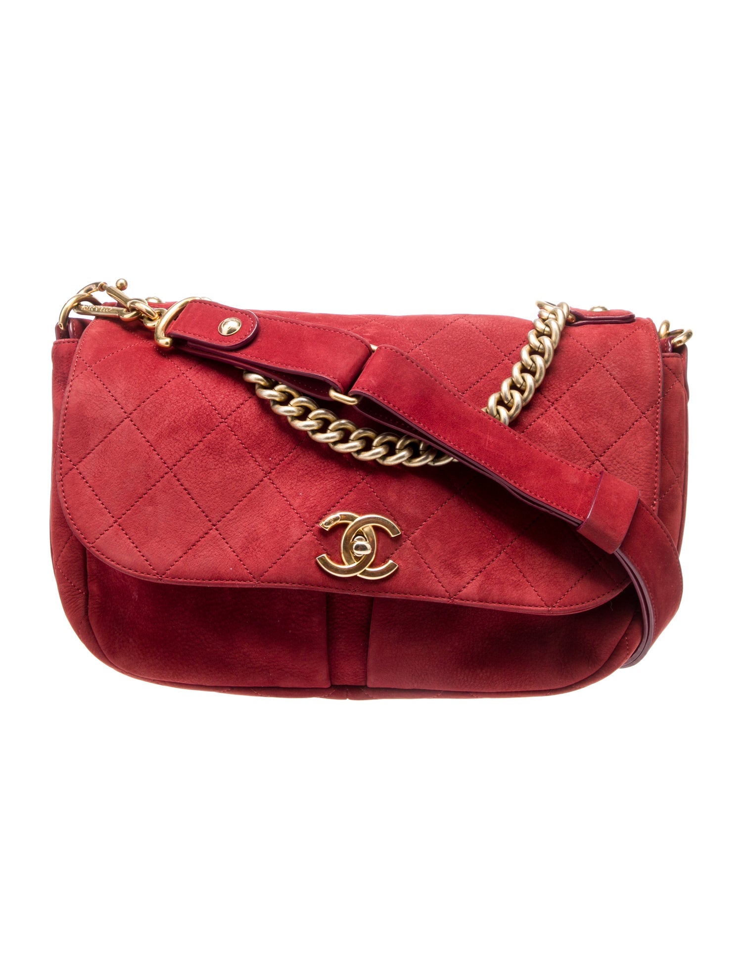 Chanel Paris-Rome Nubuck Messenger Bag - Red Shoulder Bags, Handbags ...