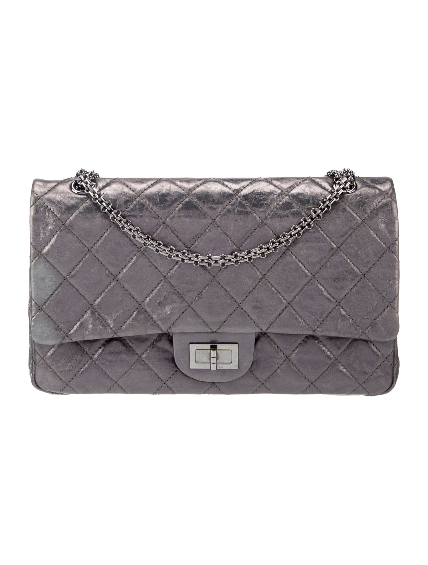 Chanel Suede Reissue 225 Double Flap Bag - Grey Shoulder Bags, Handbags ...
