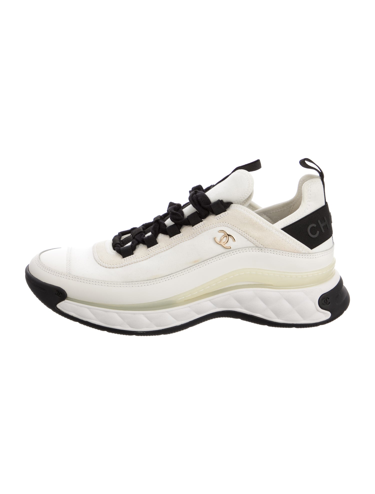 Chanel Interlocking CC Logo Leather Sneakers - Neutrals Sneakers, Shoes ...