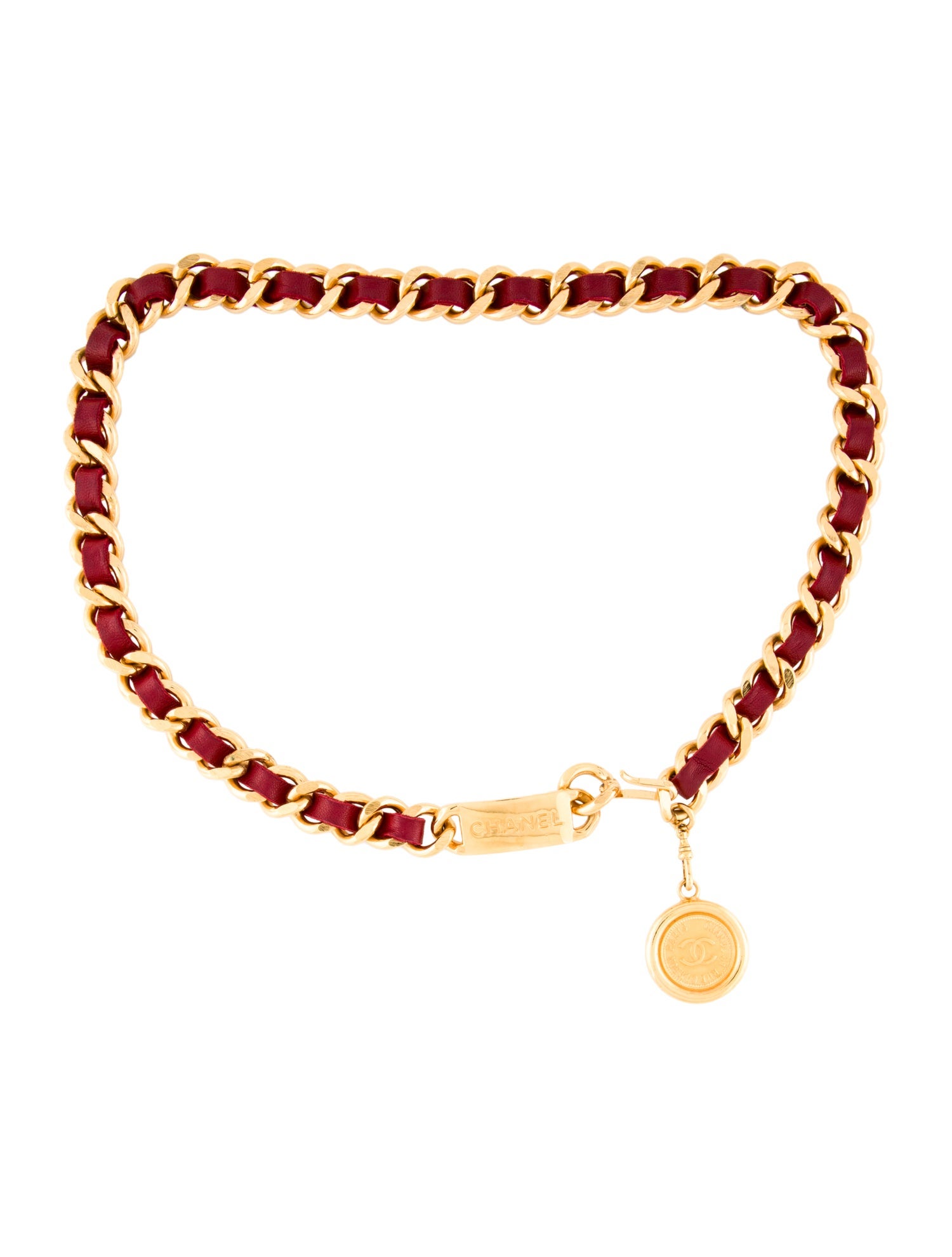 Chanel Vintage Interlocking CC Logo Chain-Link Belt - Gold Belts ...